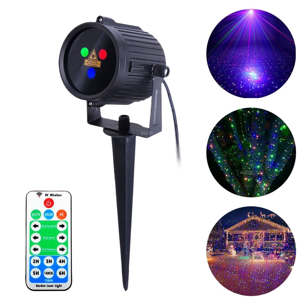 AUCD Outdoor IP65 Remote Galaxy Starry Sky RGB Laser Lawn Lights ...