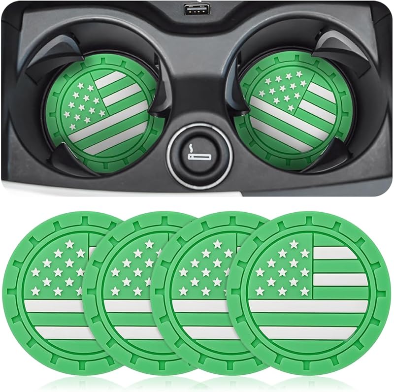 AUCELI 4 Pack Car Cup Holder Coasters, Colored American Flag US Flag ...