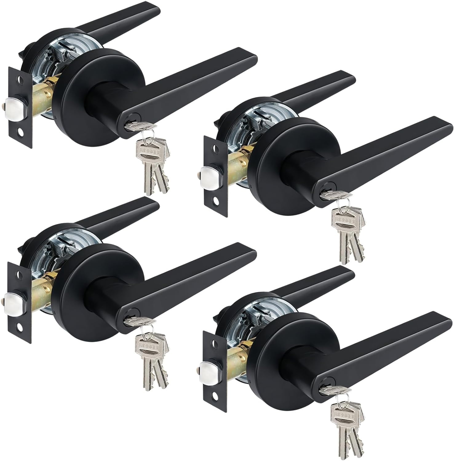 AUCHI Keyed Entry Door Levers with Lock, Heavy Duty Office Door Locks ...