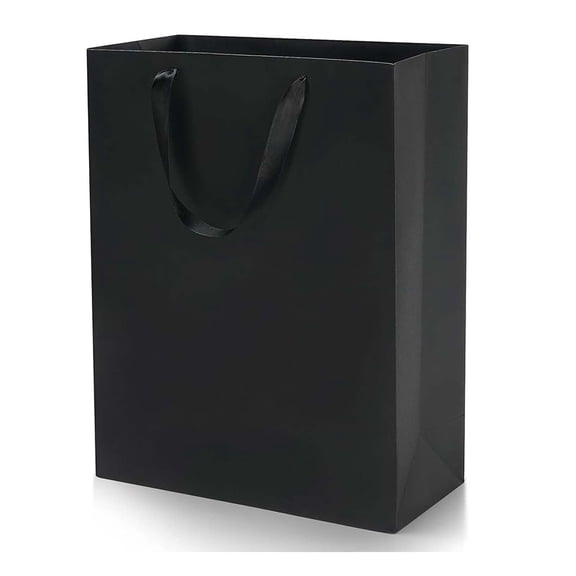 4 Pcs Medium Black Gift Bags: 8x5x10 Inches Gift bags With Handles ...