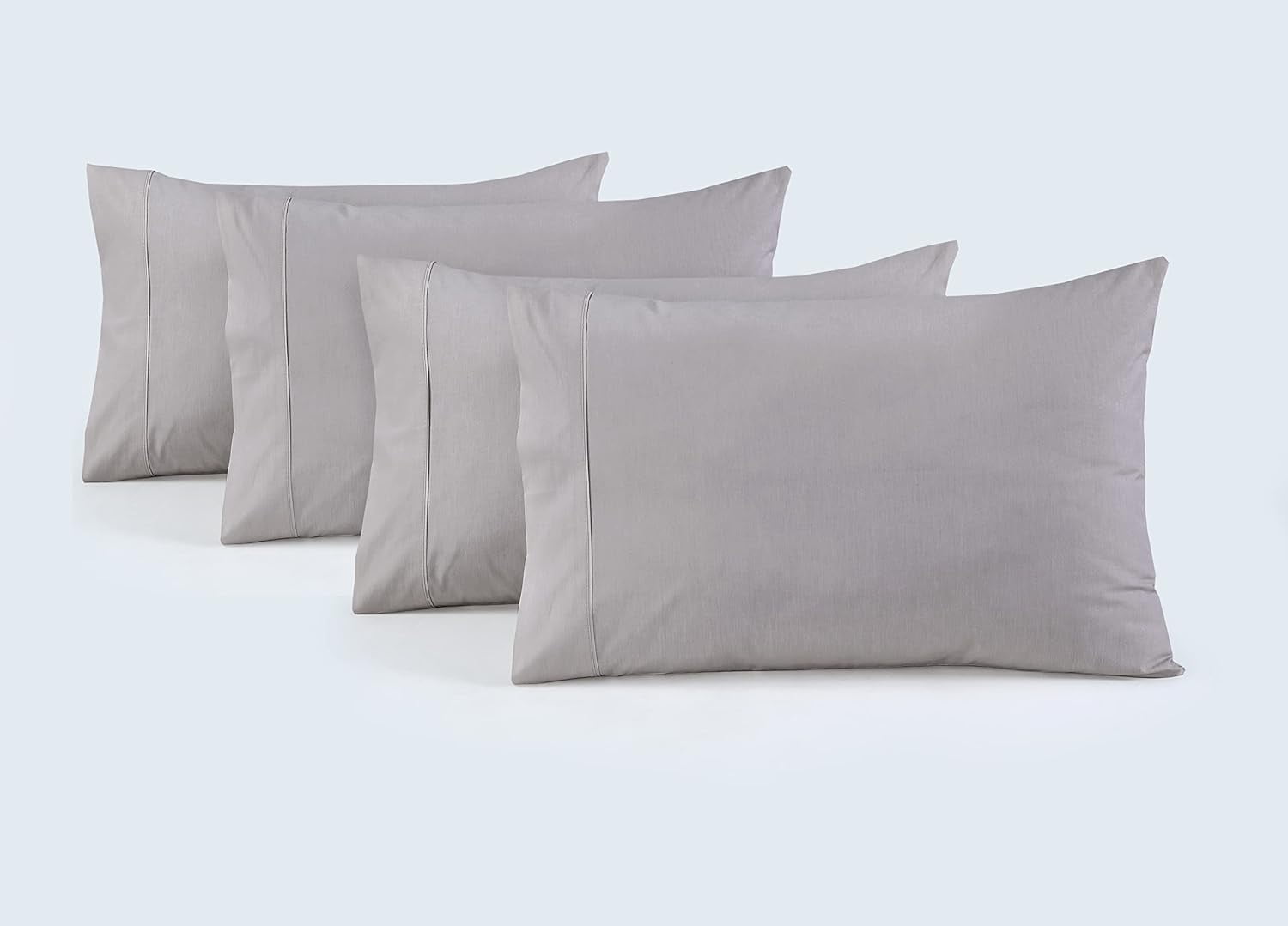 AUCOOD-100% Cotton Percale Pillowcases, 4 Pack Pillow Cases, Soft & Breathable Pillow Covers ...