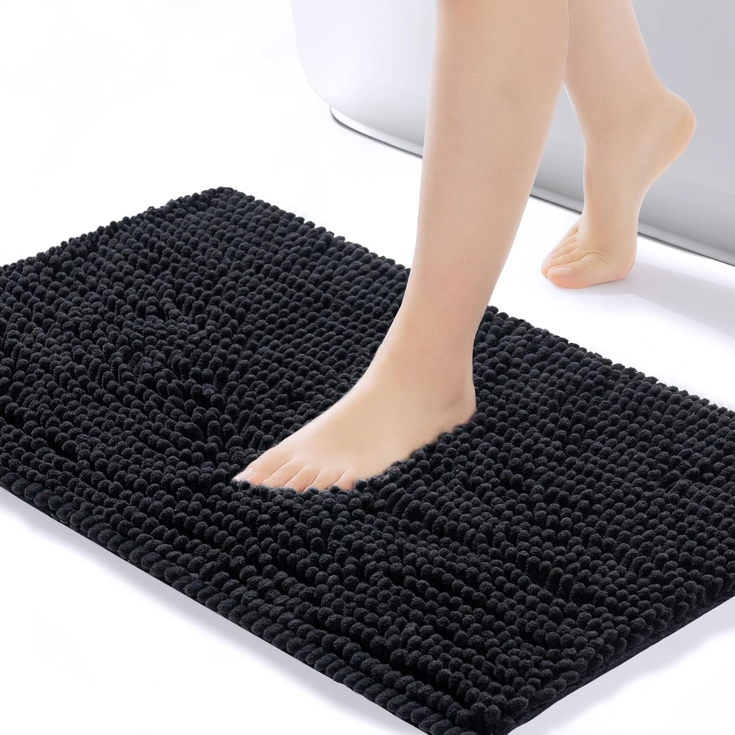 AUCOOD-Bath Mat 32‘x20‘, High Pile Chenille, Soft Absorbent Microfiber ...