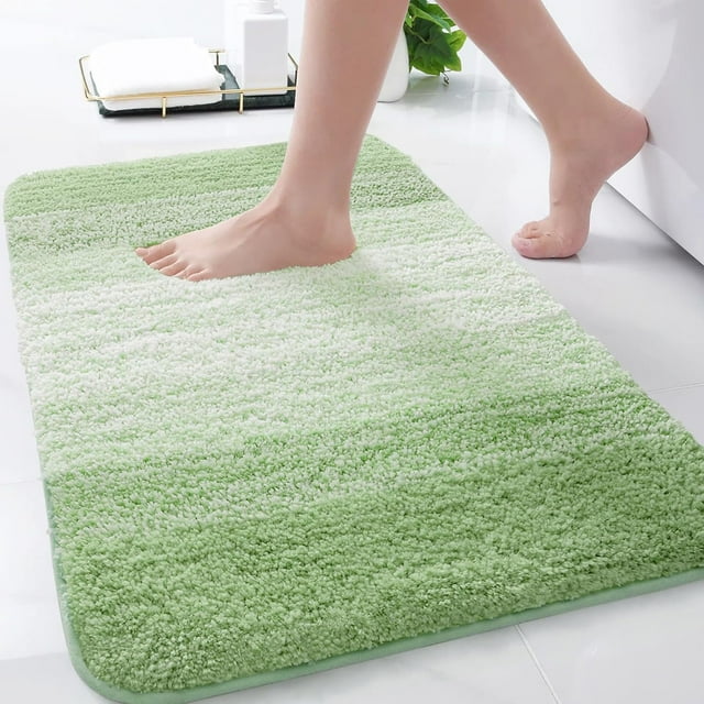 AUCOOD-Microfiber Bathroom Rugs, Shaggy Soft and Absorbent Bath Rug ...
