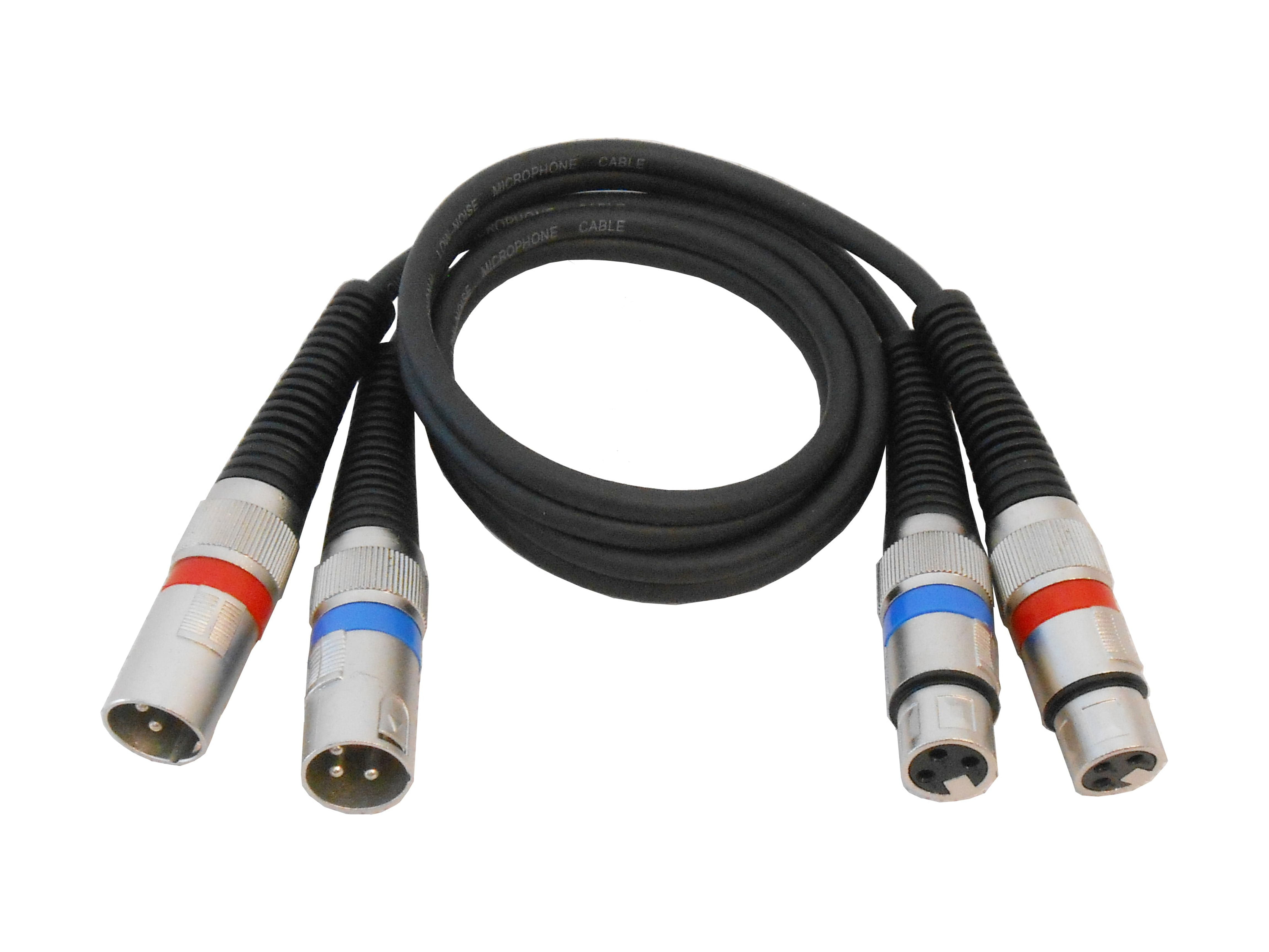 AUDIO2000'S ADC203F-P 3 ft. x 6 mm Premium Dual XLR Female - Dual XLR ...