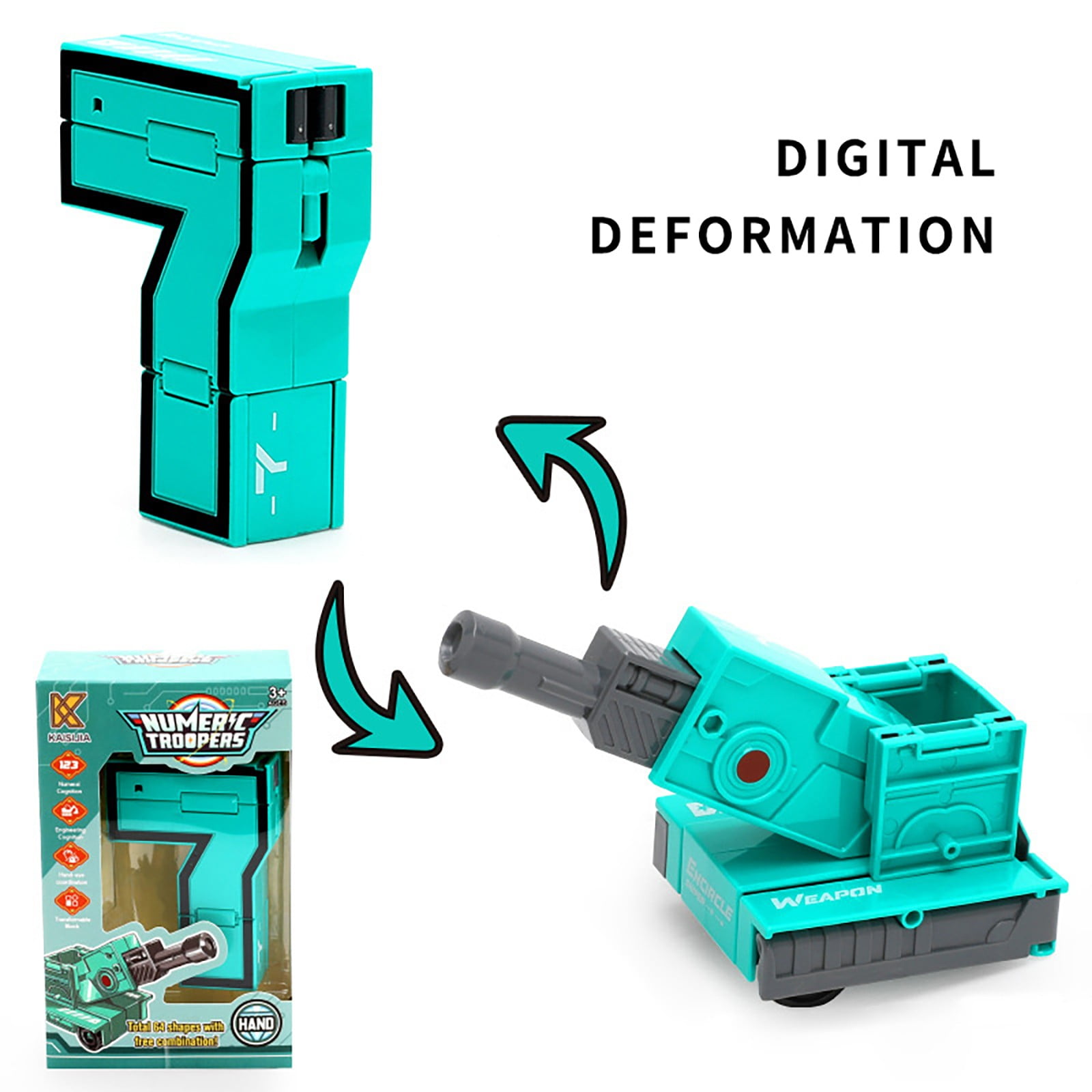 AUDeals 0 to 9 Digital Deformation Robot Kit | Transformable Math ...