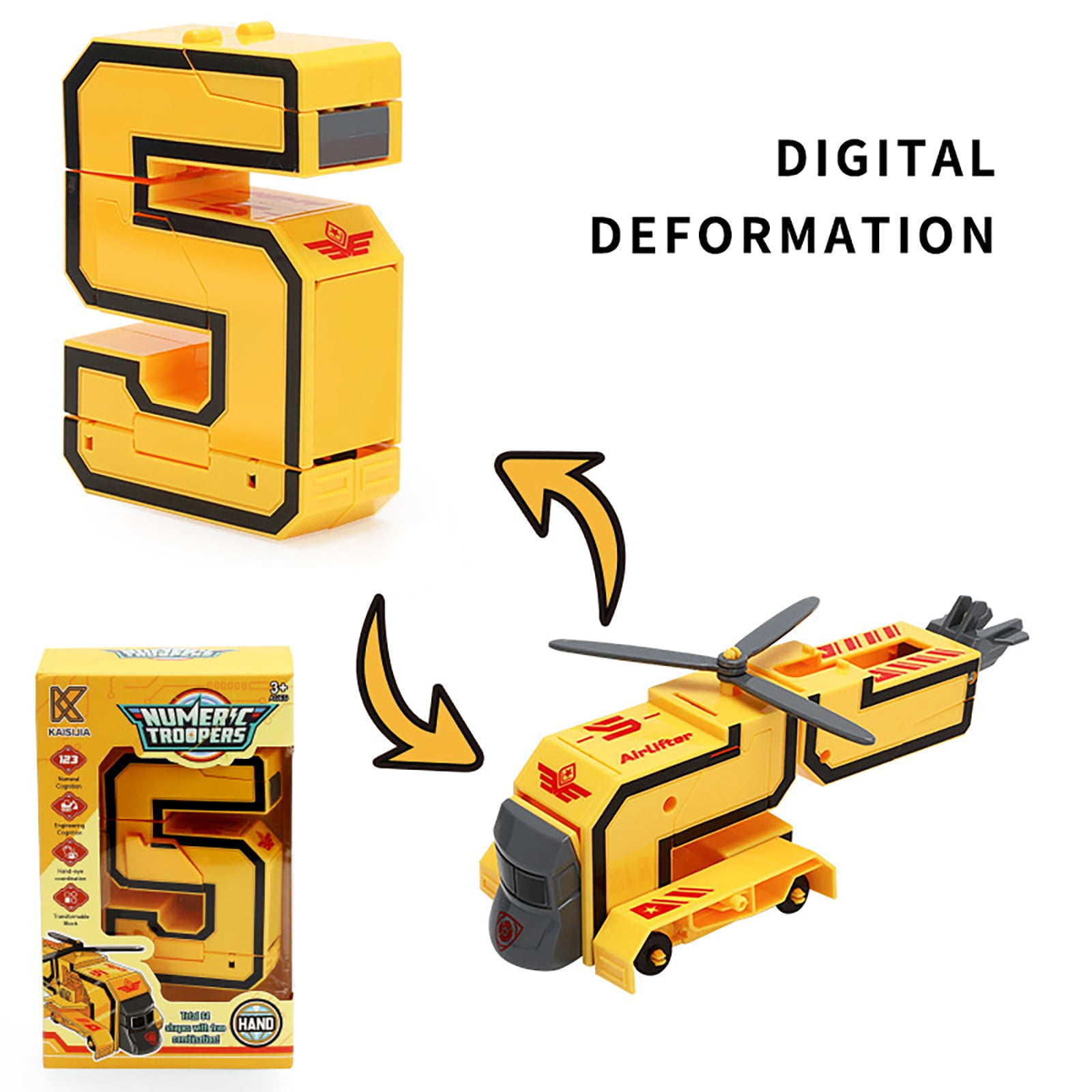 AUDeals 0 to 9 Digital Deformation Robot Kit | Transformable Math ...