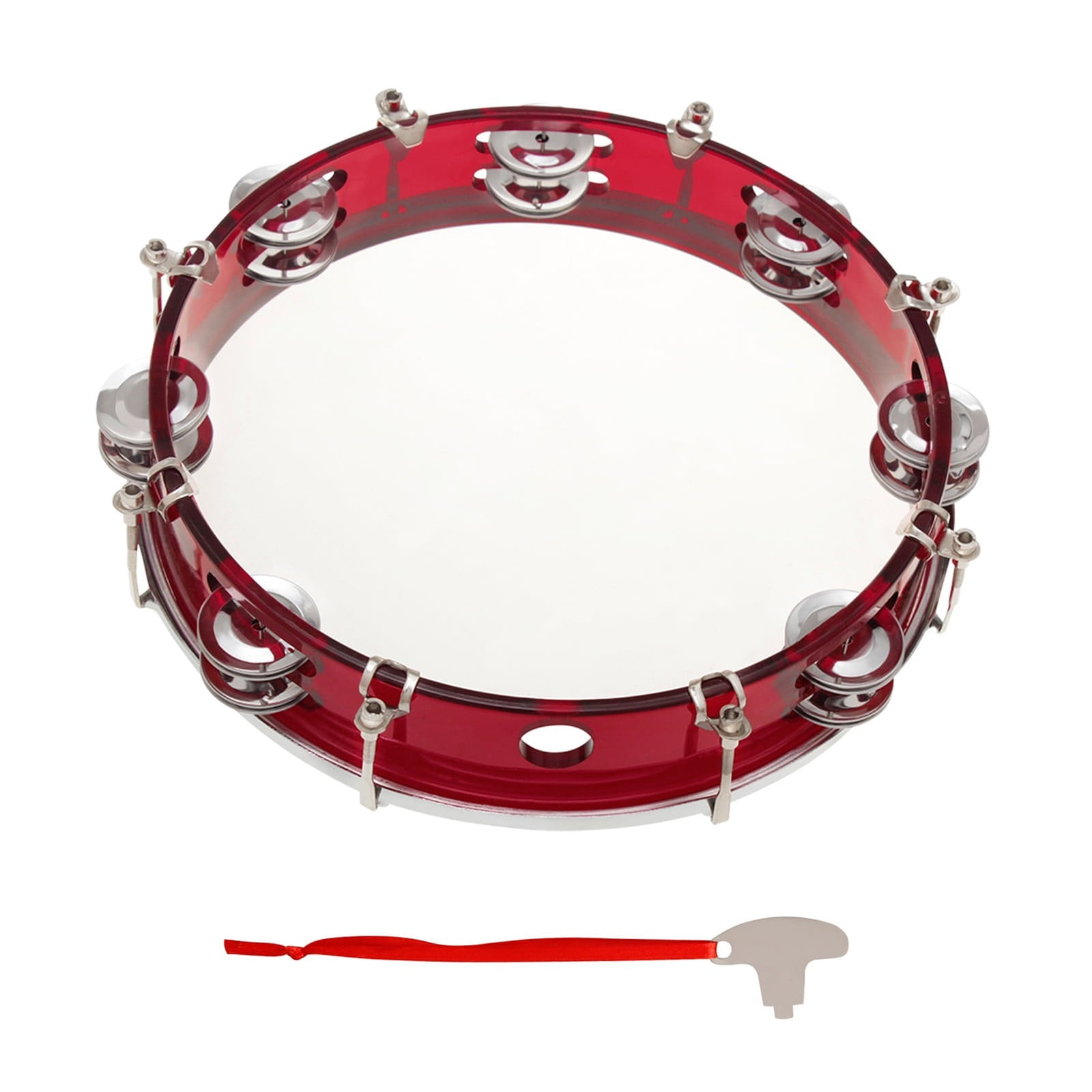 AUDeals 10 Inch Hand Held Tambourine Double Tambourine Drum Set ...