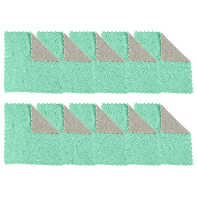 AUDeals 10PCS Coral Fleece Super Absorbent Dish Cloths Heavy Duty ...