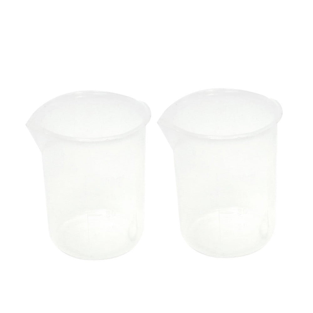 AUDeals 2 Pcs 50mL/1.6oz Plastic Measuring Cups Graduated Beaker Clear ...