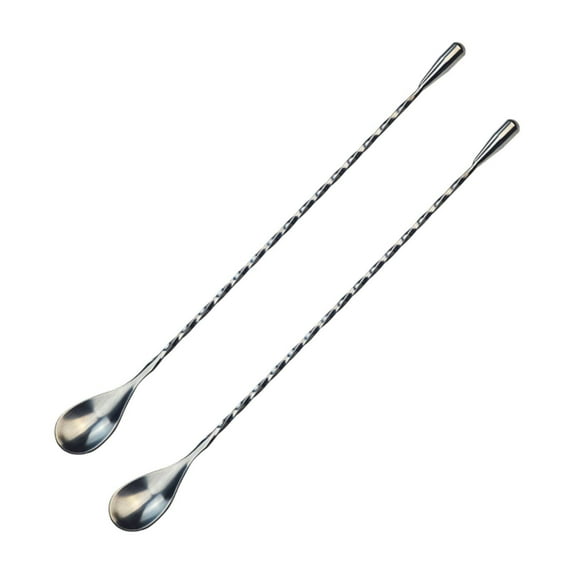 AUDeals 2 Pcs Cocktails Spoon with Long Handle, Stainless Steel Bar ...