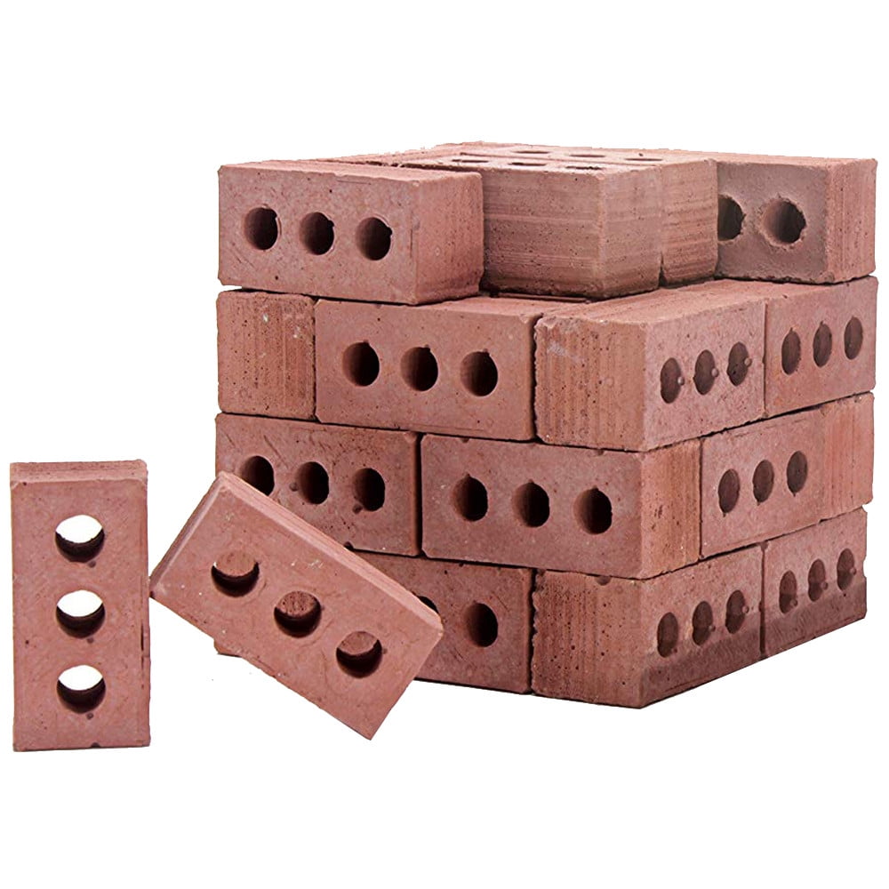 AUDeals 24Pcs Mini Cement Bricks Build Your Own Tiny Wall, DIY ...