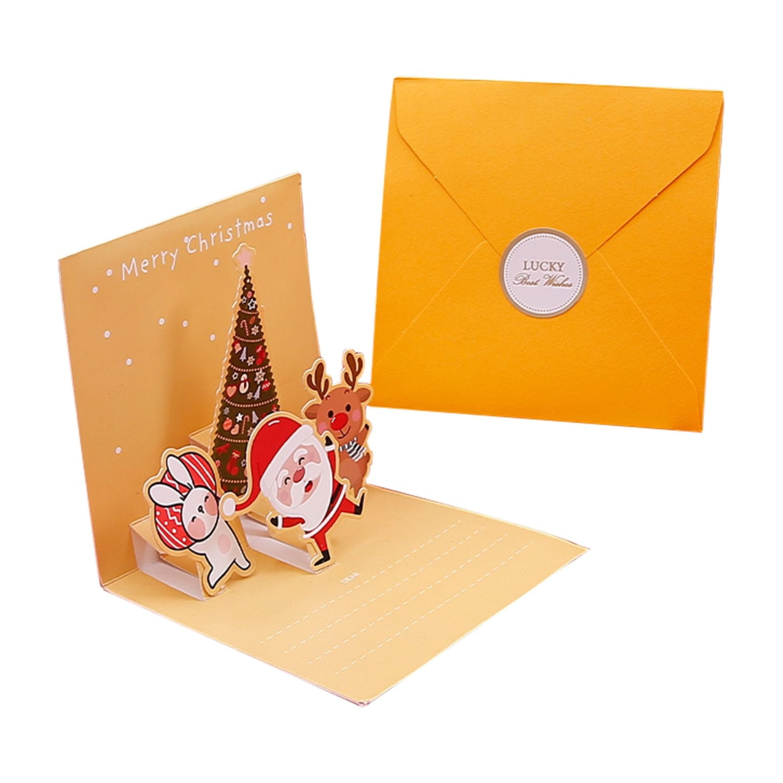 AUDeals 3D Cute Holiday Greeting Cards, Christmas Cards Featuring Santa ...