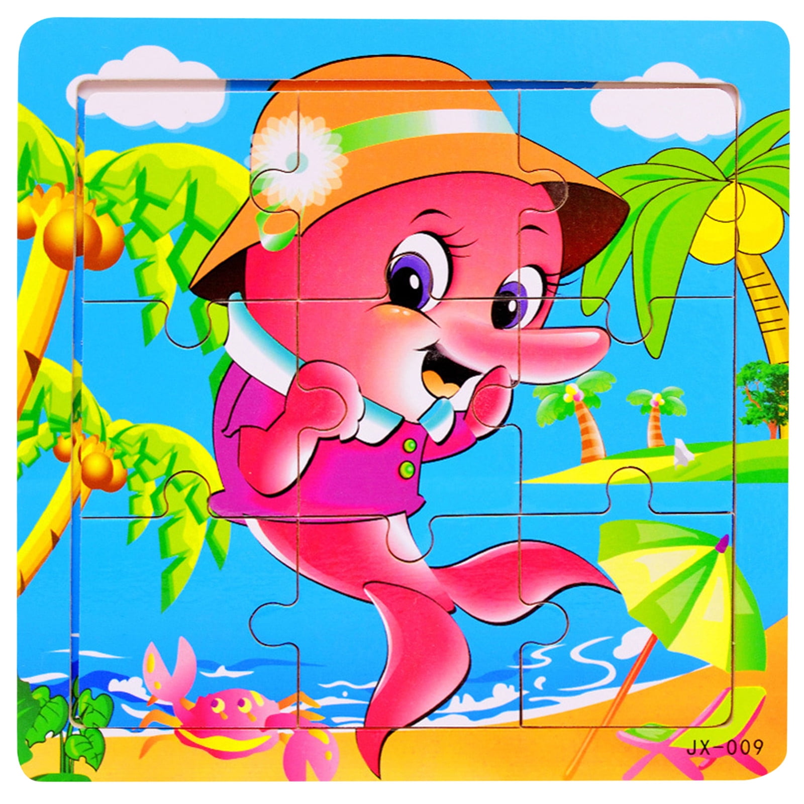 AUDeals 3D Wooden Memory Puzzle Learning Toys for Kids, Spatial ...