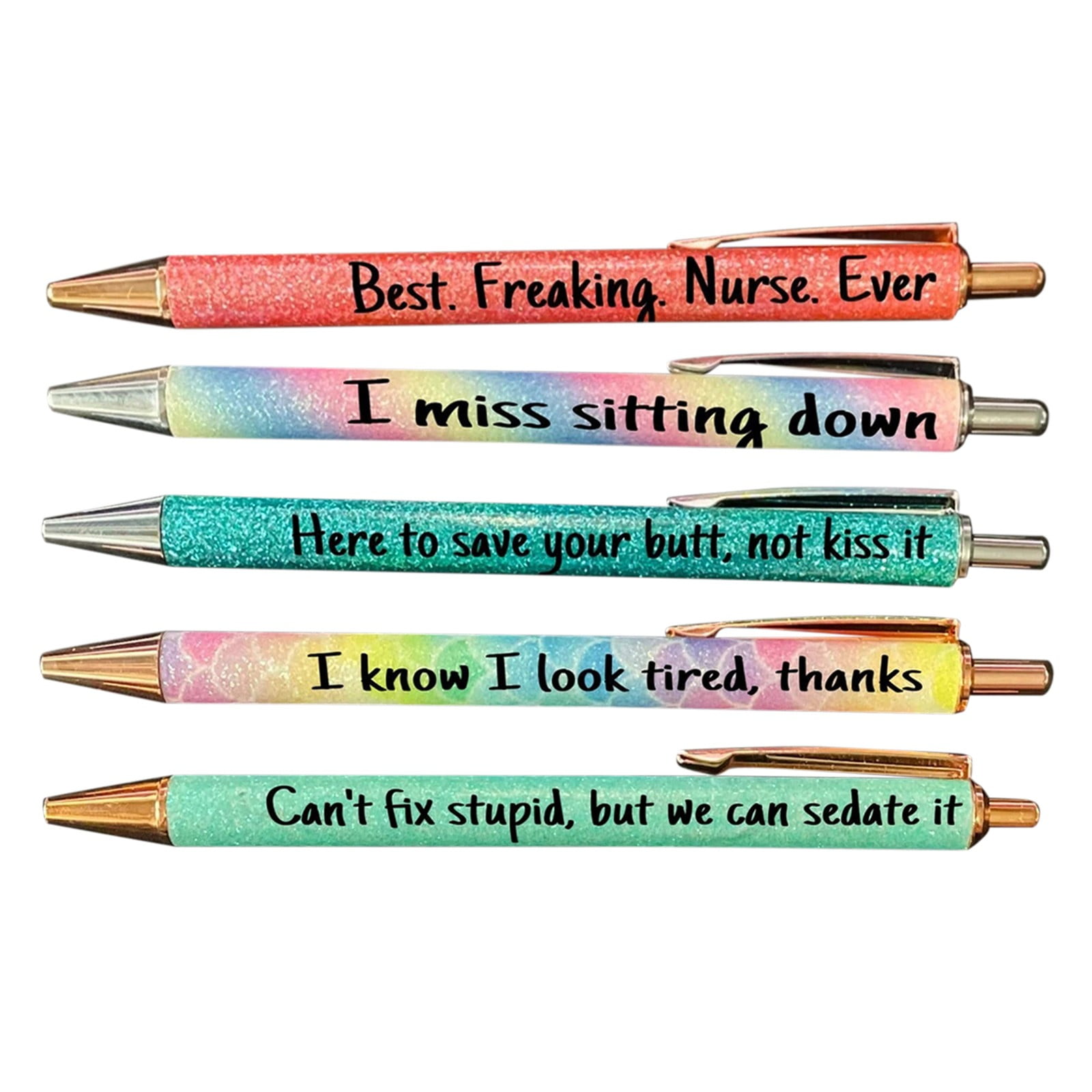 AUDeals 5PCS Mentality Starry Pen Retractable Ballpoint Pen 1ML Black ...