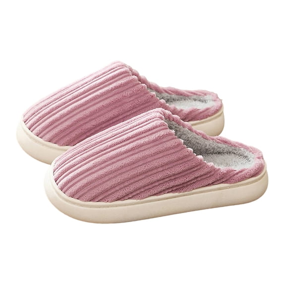AUDeals Adults House Slippers Faux Fur Memory Foam Cozy Warm Plush ...