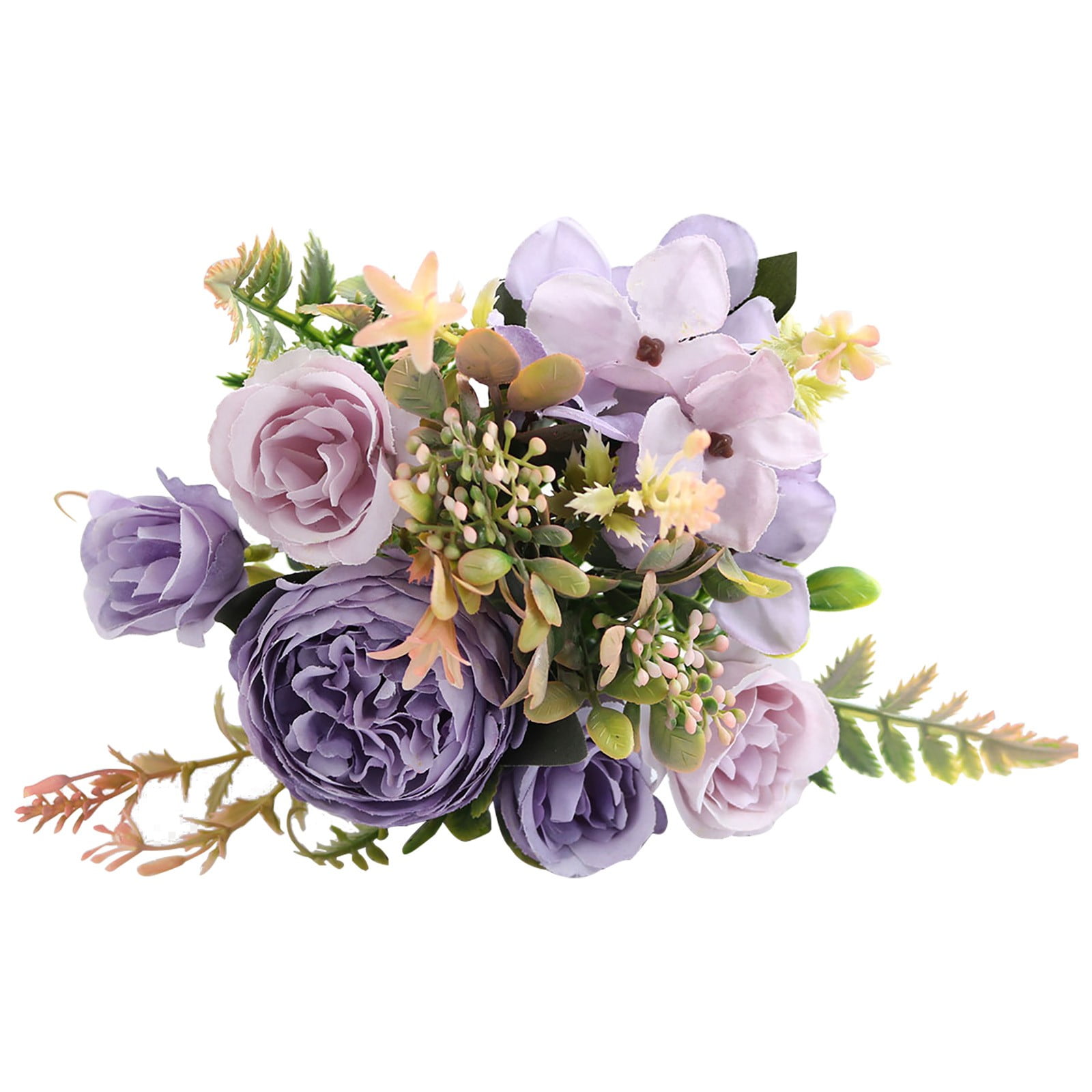 AUDeals Artificial Flowers Small Artificial Peony Silk Flowers Peonies ...
