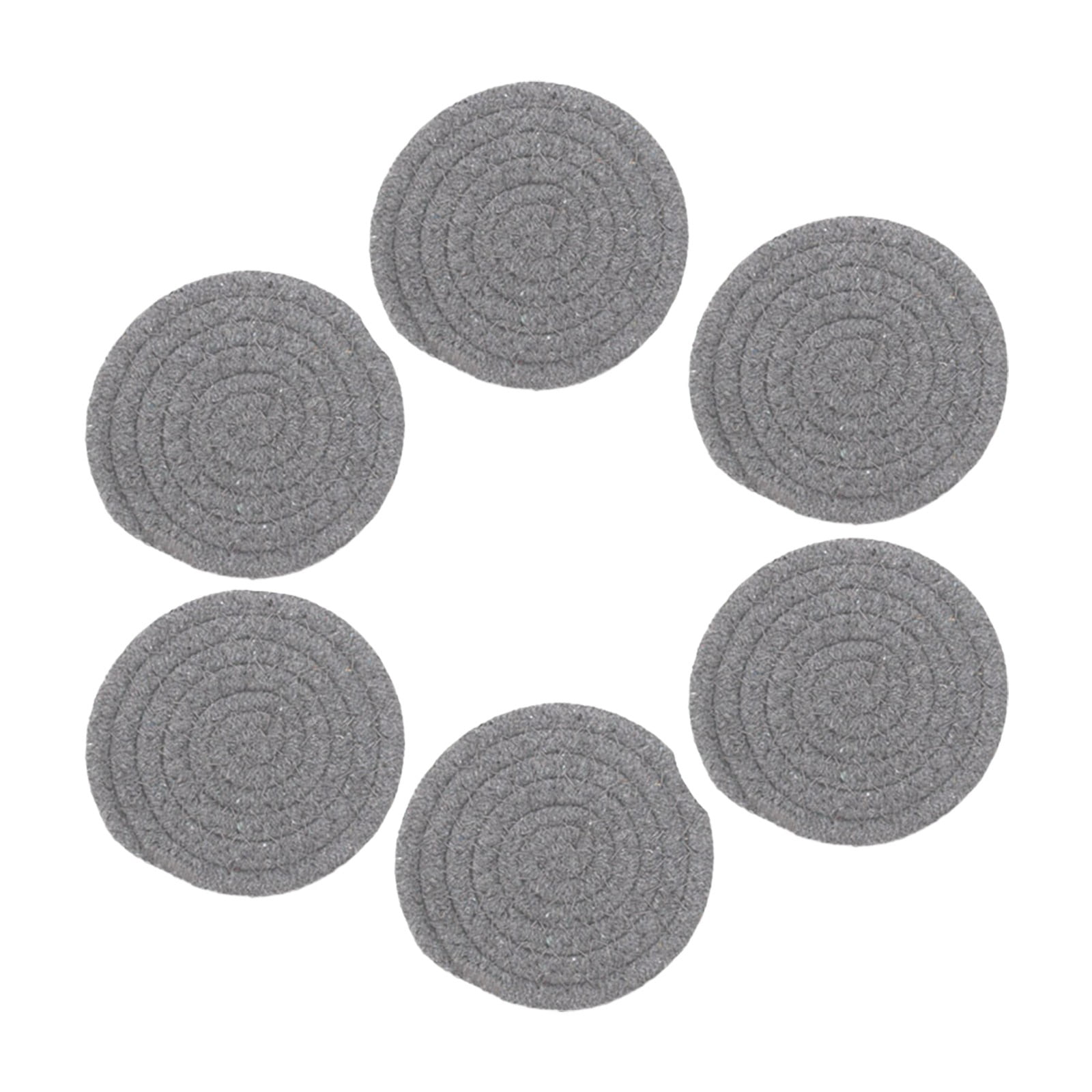 AUDeals Braided Cotton Placemat Set, Round Heat Resistant Coasters for ...