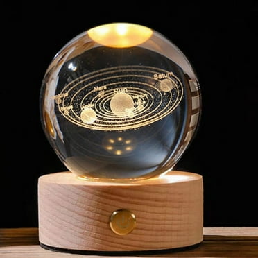 Model of Galaxy Crystal Ball, with Led Lamp Stand, Planets Glass Ball ...