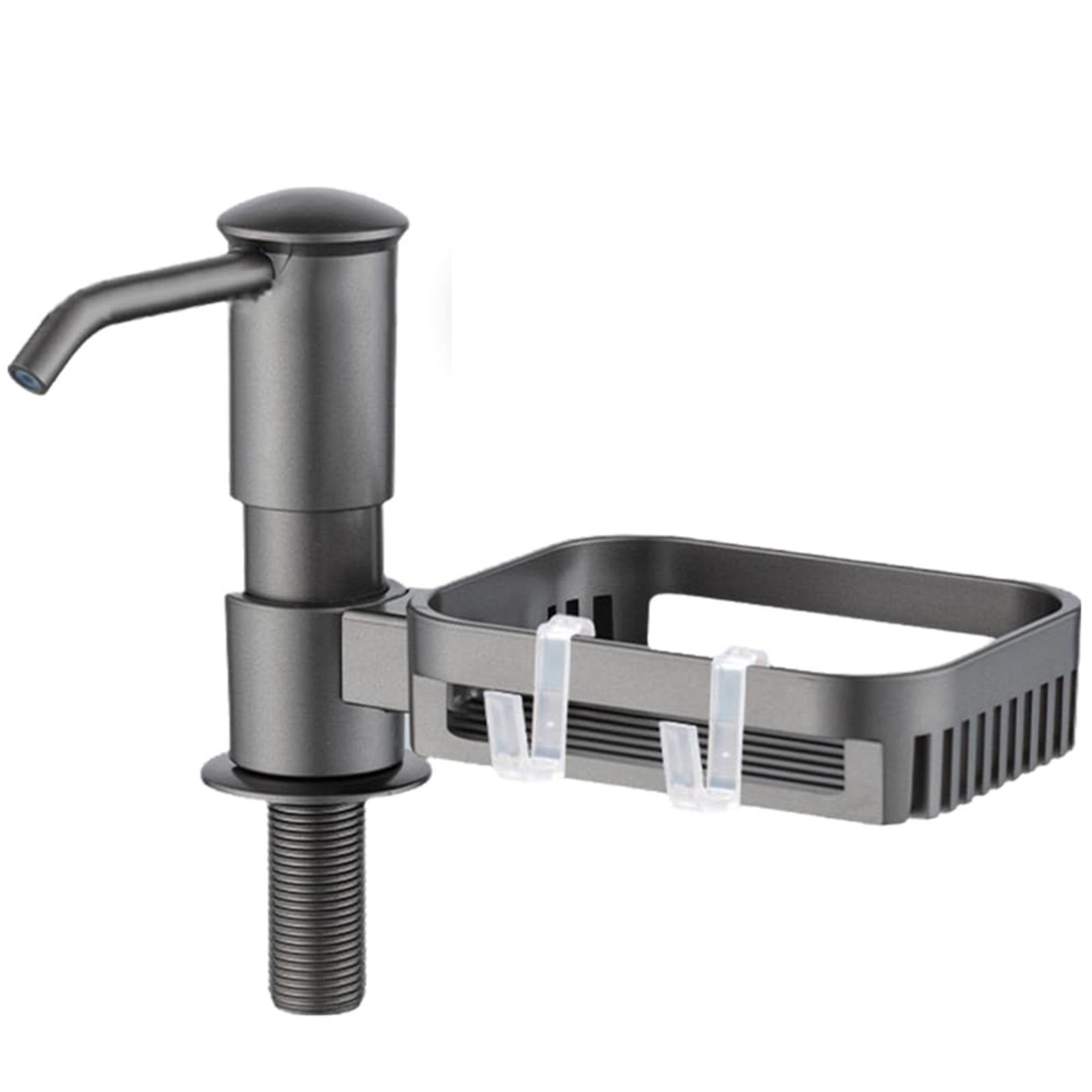 AUDeals Brushed Stainless Steel Soap Dispenser Premium Glass Body with ...