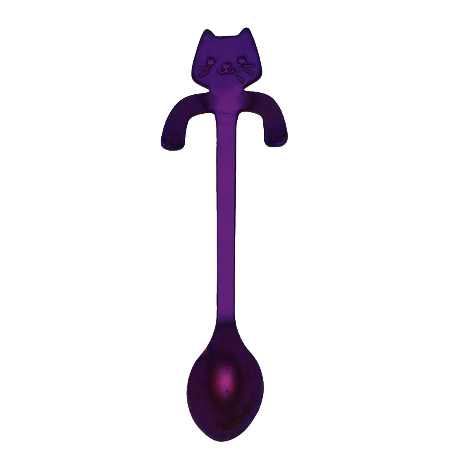 AUDeals Cat-Shaped Short Handle Spoons Cute Flatware for Coffee, Tea ...