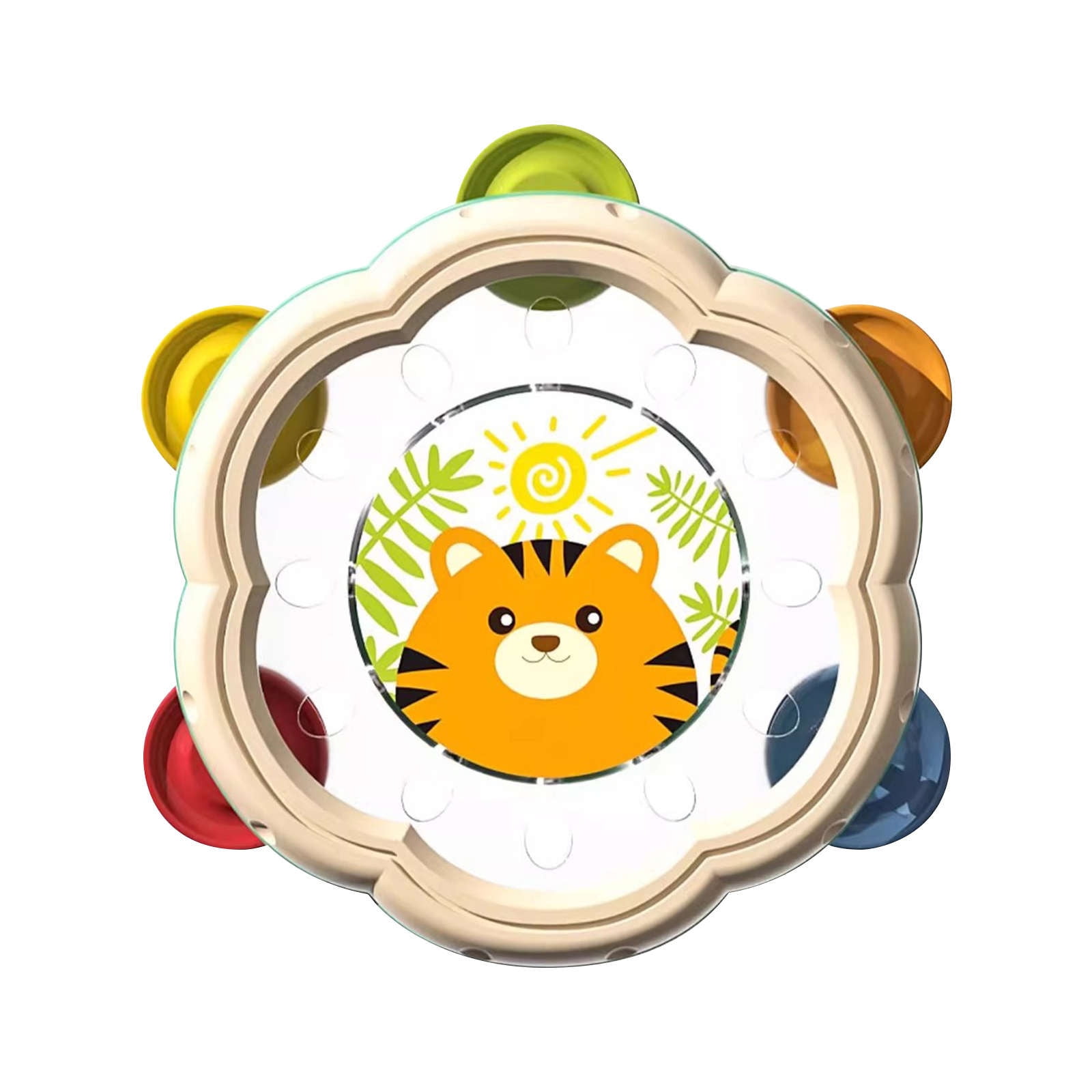 AUDeals Clap-Along Educational Tambourine & Hand Drum Toy Wooden ...