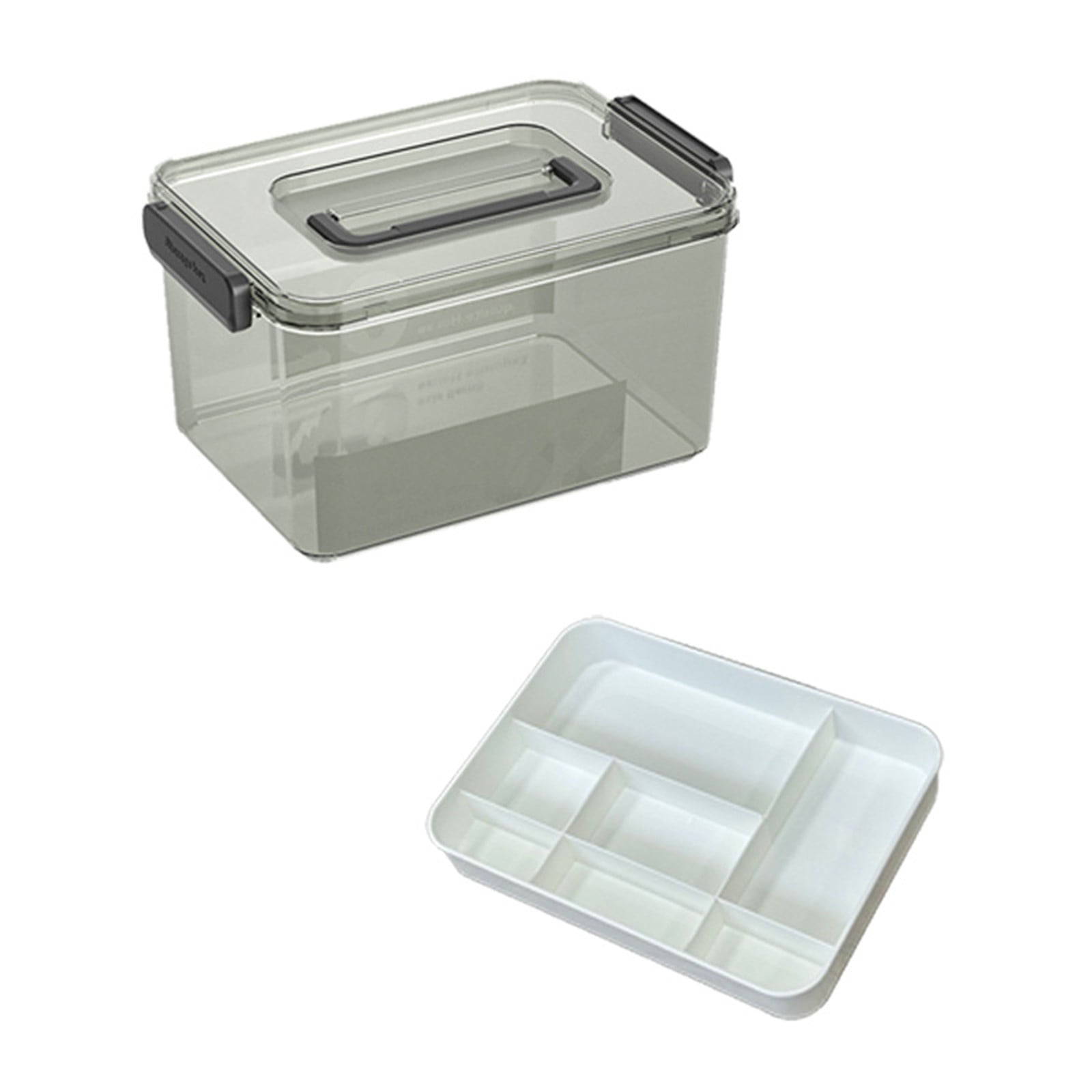 AUDeals Clear Plastic Storage Box System Adjustable Dividers, Stackable ...