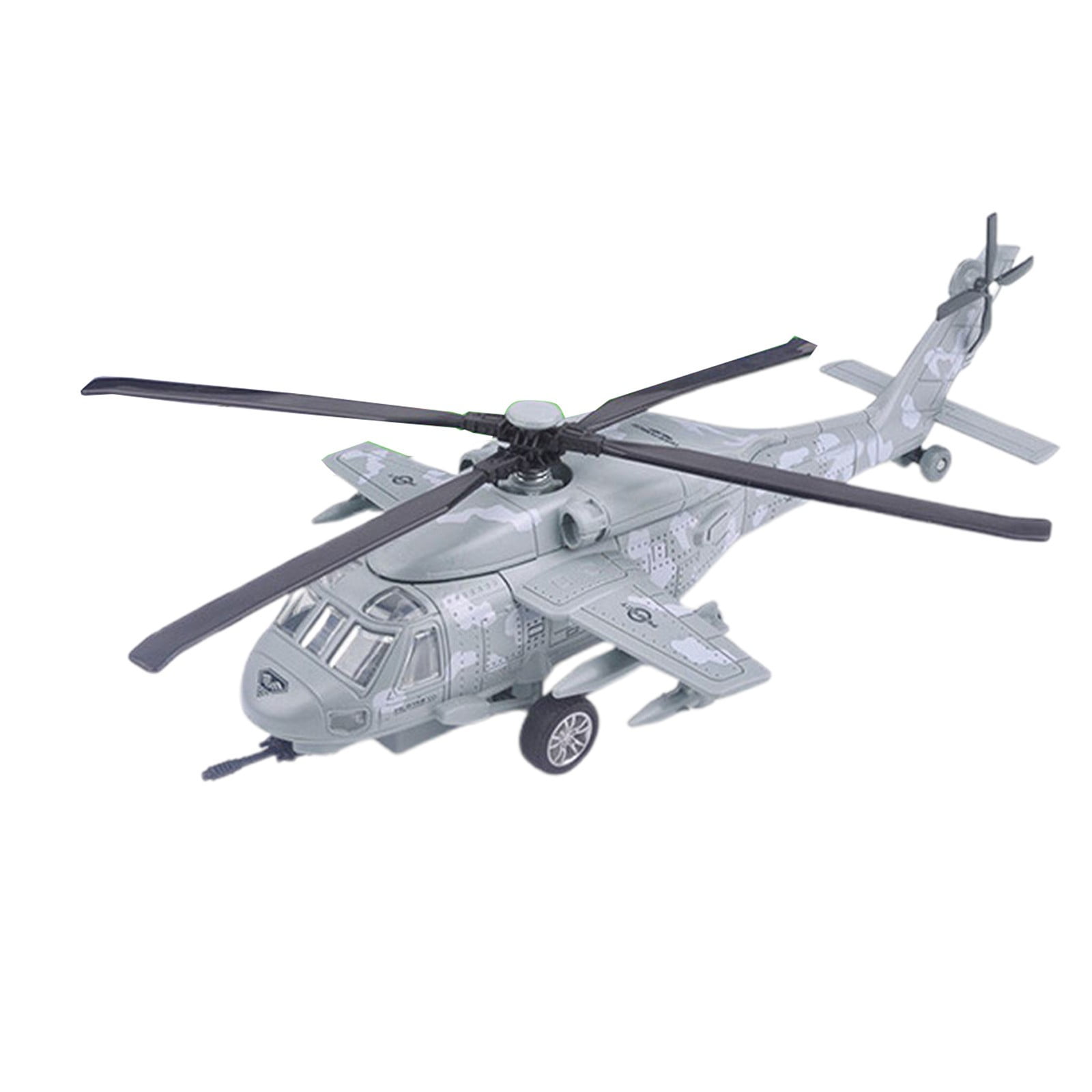 AUDeals Die-Cast Metal Helicopter Toy with Lights & Sounds | Pull-Back ...