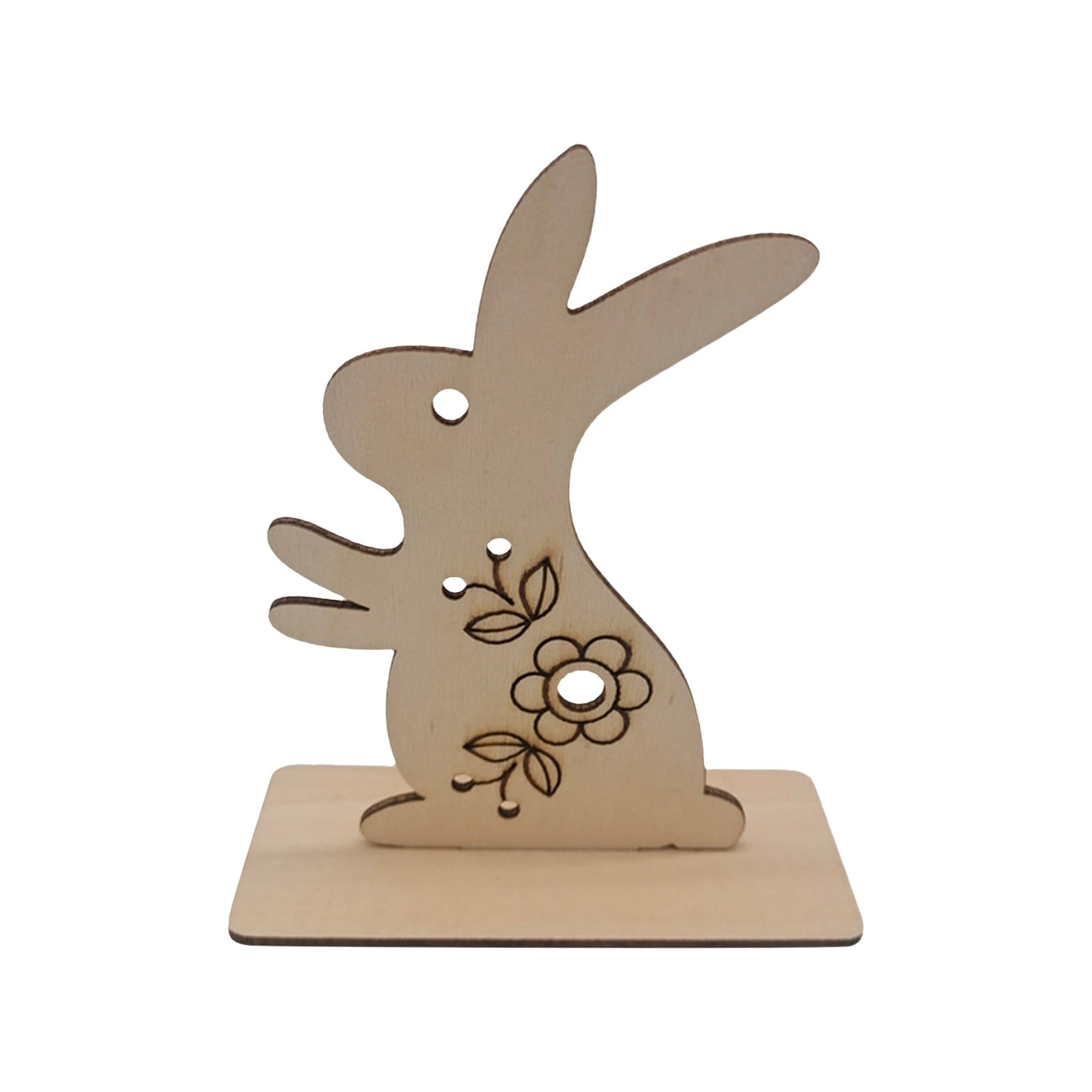 AUDeals Easter Wooden Bunny Cutouts Unfinished Wooden Bunny Cutout ...
