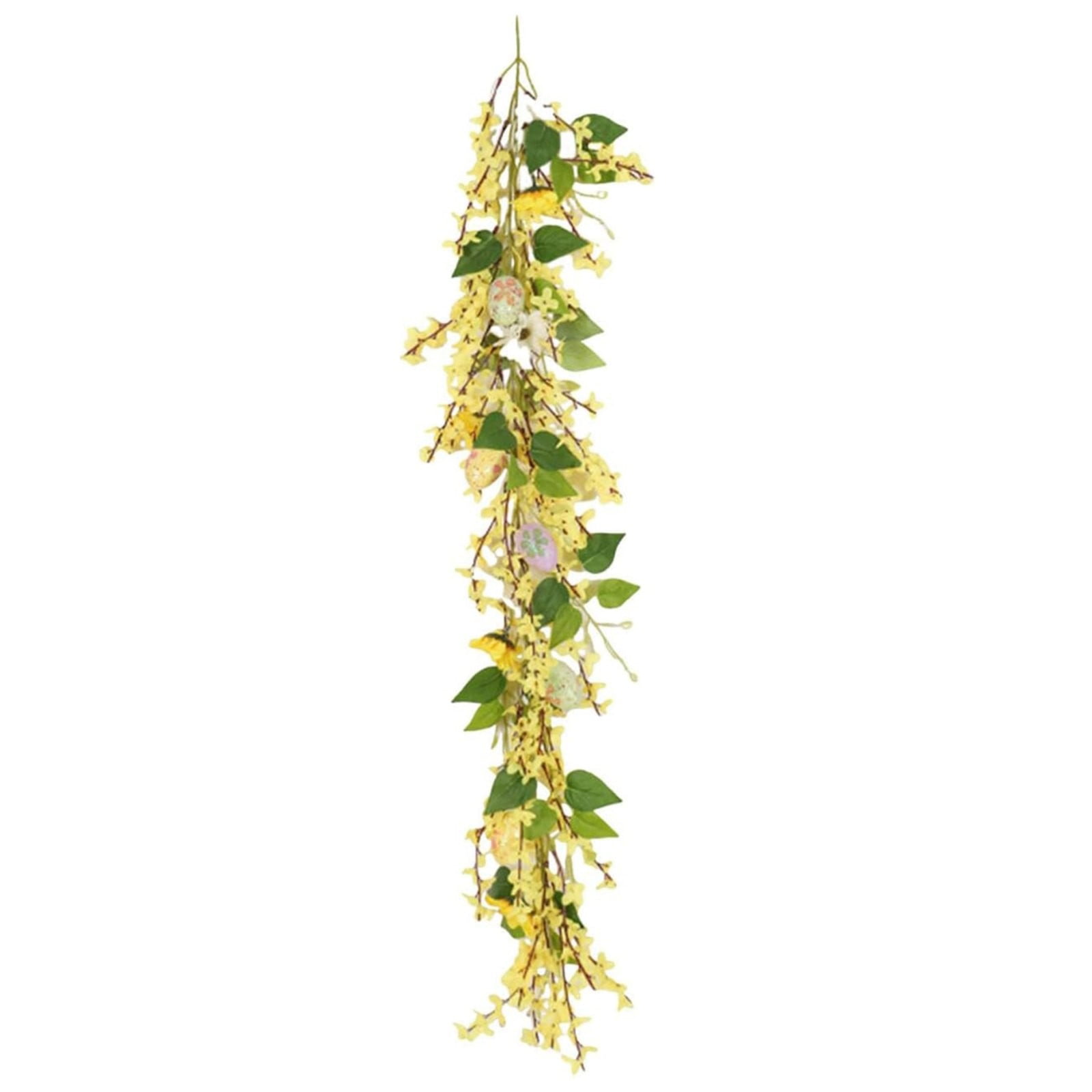 AUDeals Floral Garland for Mantle Decor, UV-Resistant Artificial Spring ...