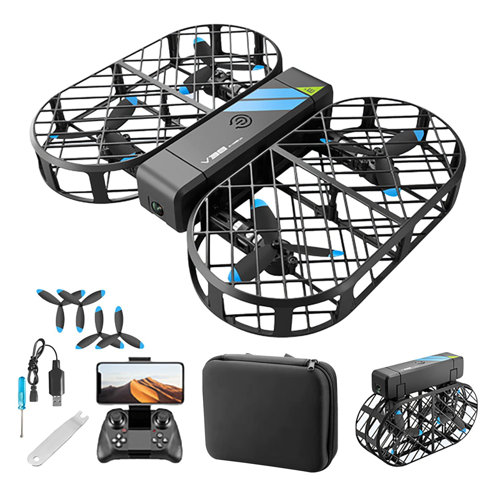 AUDeals Foldable Drone Camera & Autopilot for Kids Auto Takeoff/Hands ...