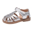 AUDeals Girls Closed Toe Sandals - Hollow Cutout T Strap Sandals with ...