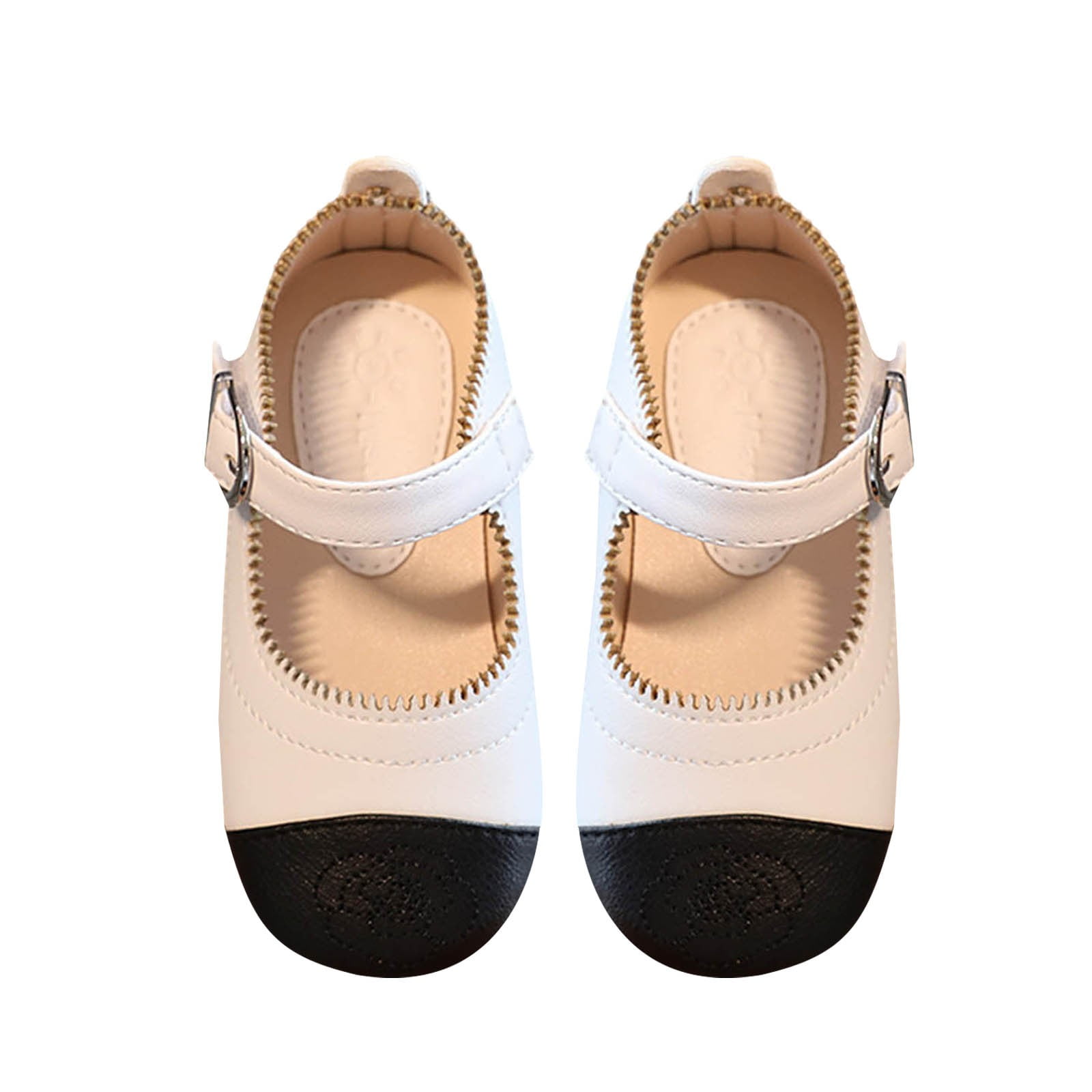 AUDeals Girls Mary Jane Dress Flats - Closed Toe PU Leather Shoes with ...