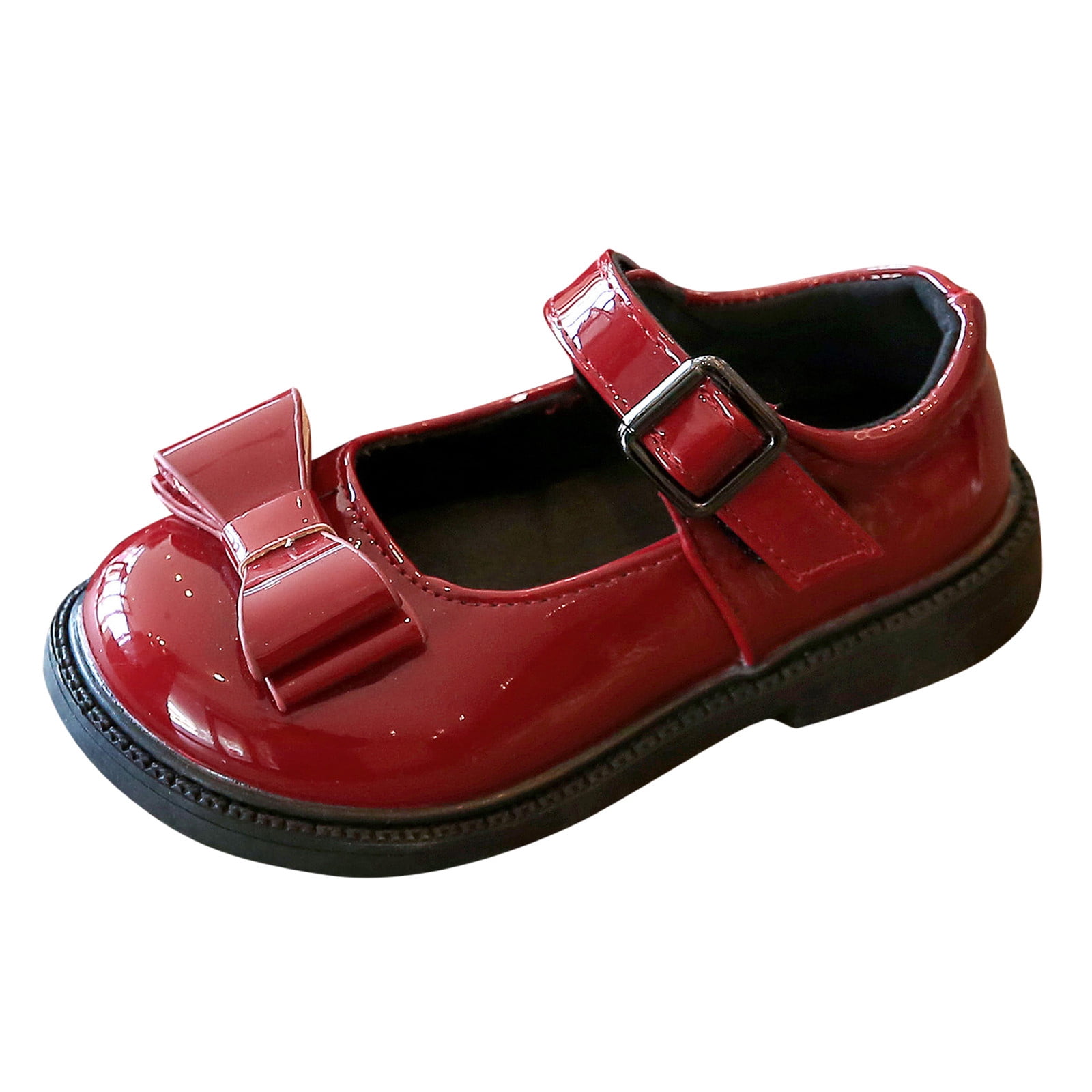AUDeals Girls Mary Jane Dress Shoes Round Toe Flats with Bowknot ...