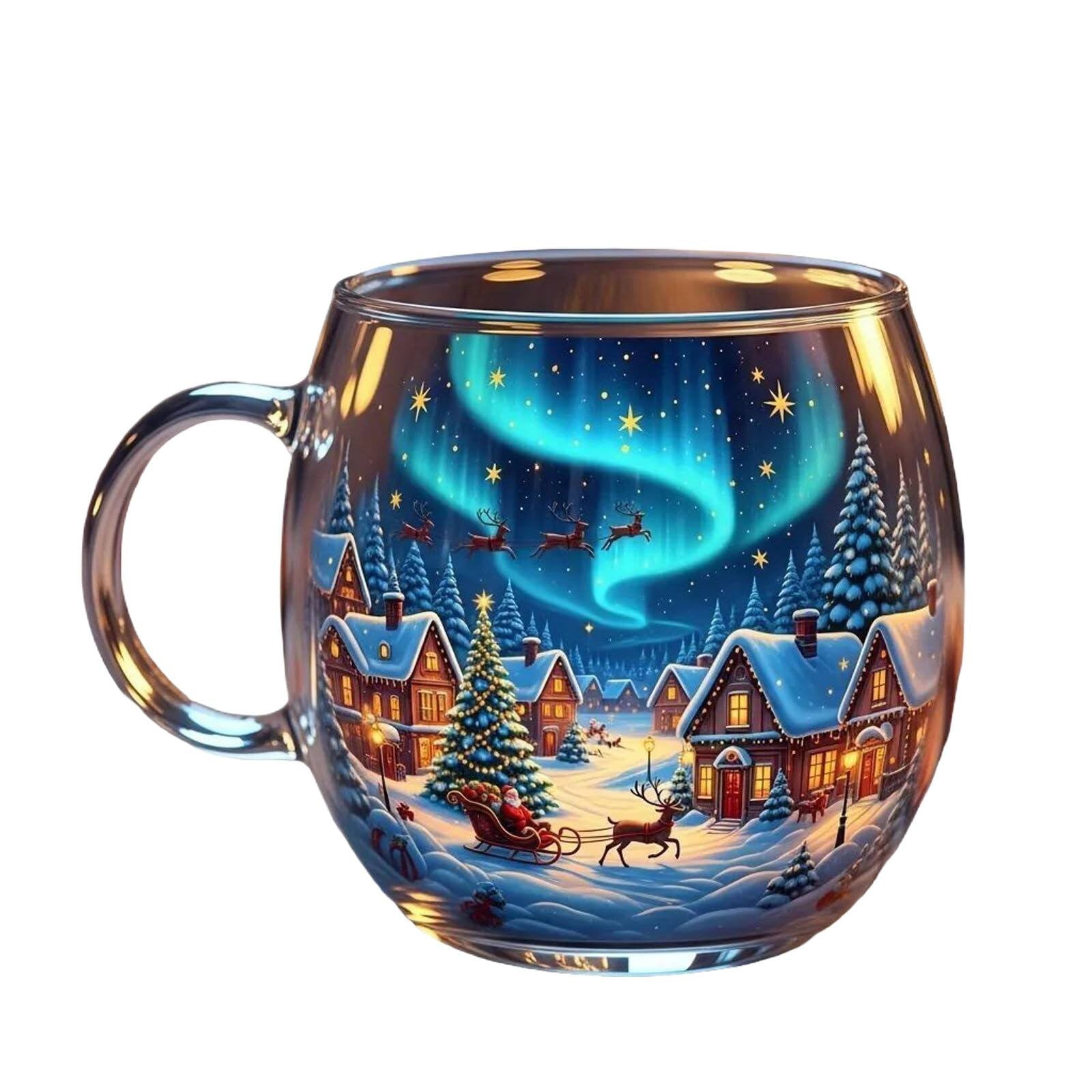 AUDeals ‌Halloween and Christmas Glass Mug, Hand Painted Pumpkin ...