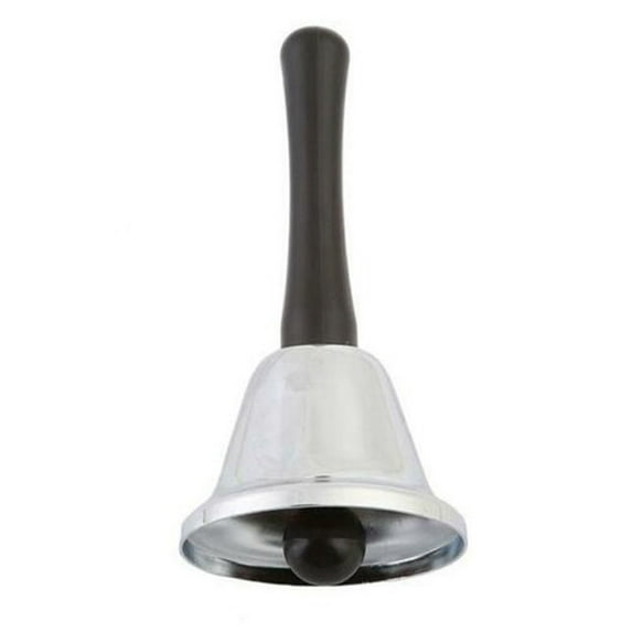 AUDeals Hand Bell Silver Steel Bell Ringing Bell with Handle Dinner ...