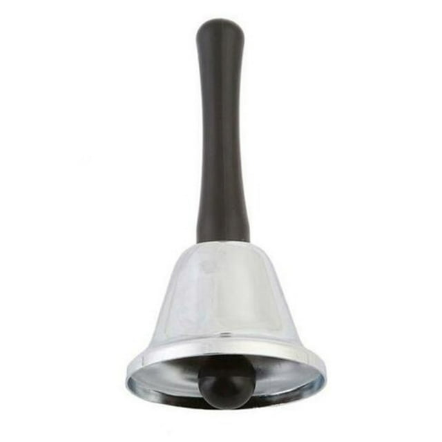 AUDeals Hand Bell Silver Steel Bell Ringing Bell with Handle Dinner ...