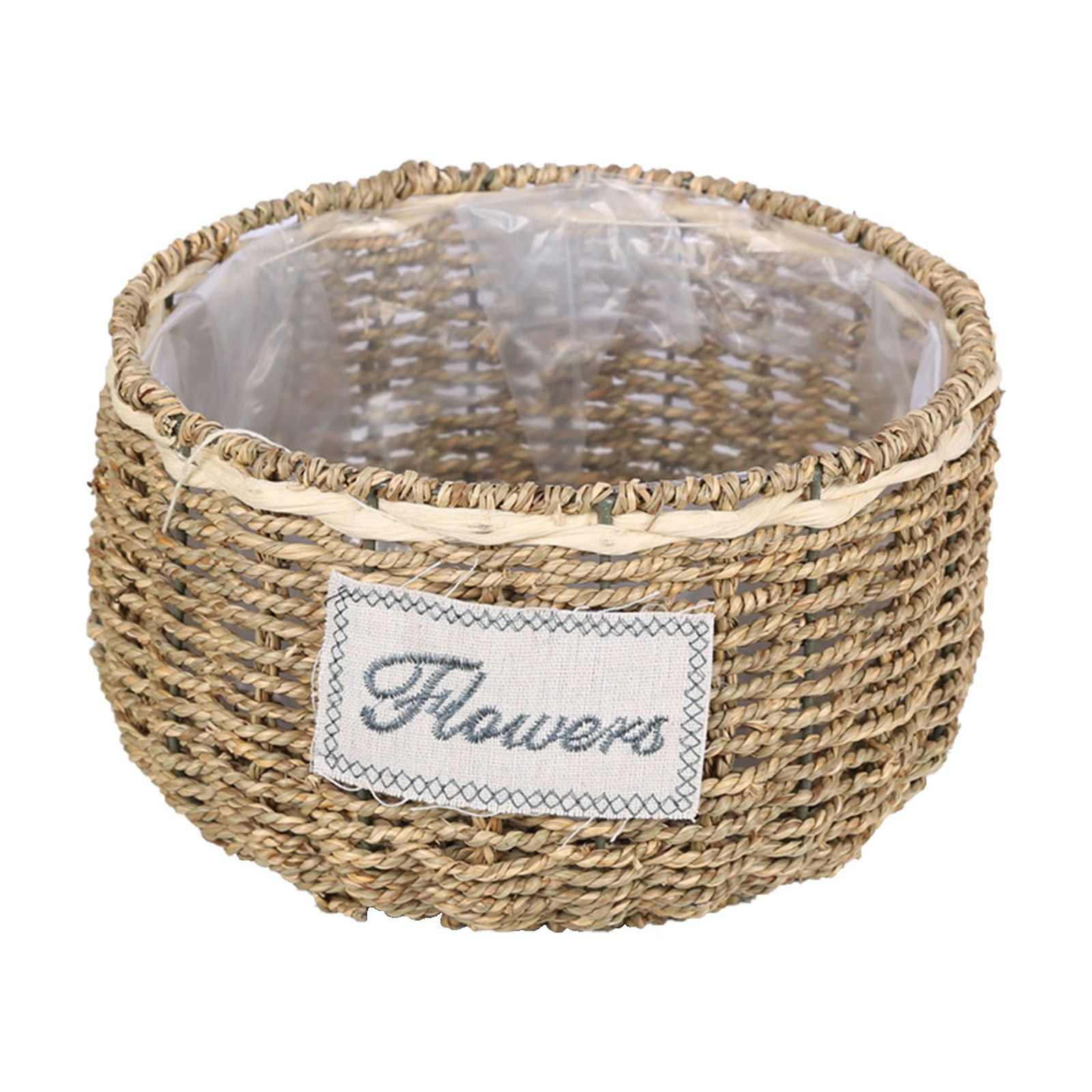 AUDeals Handwoven Pineapple Planter Basket Natural Straw Rope Plant Pot ...