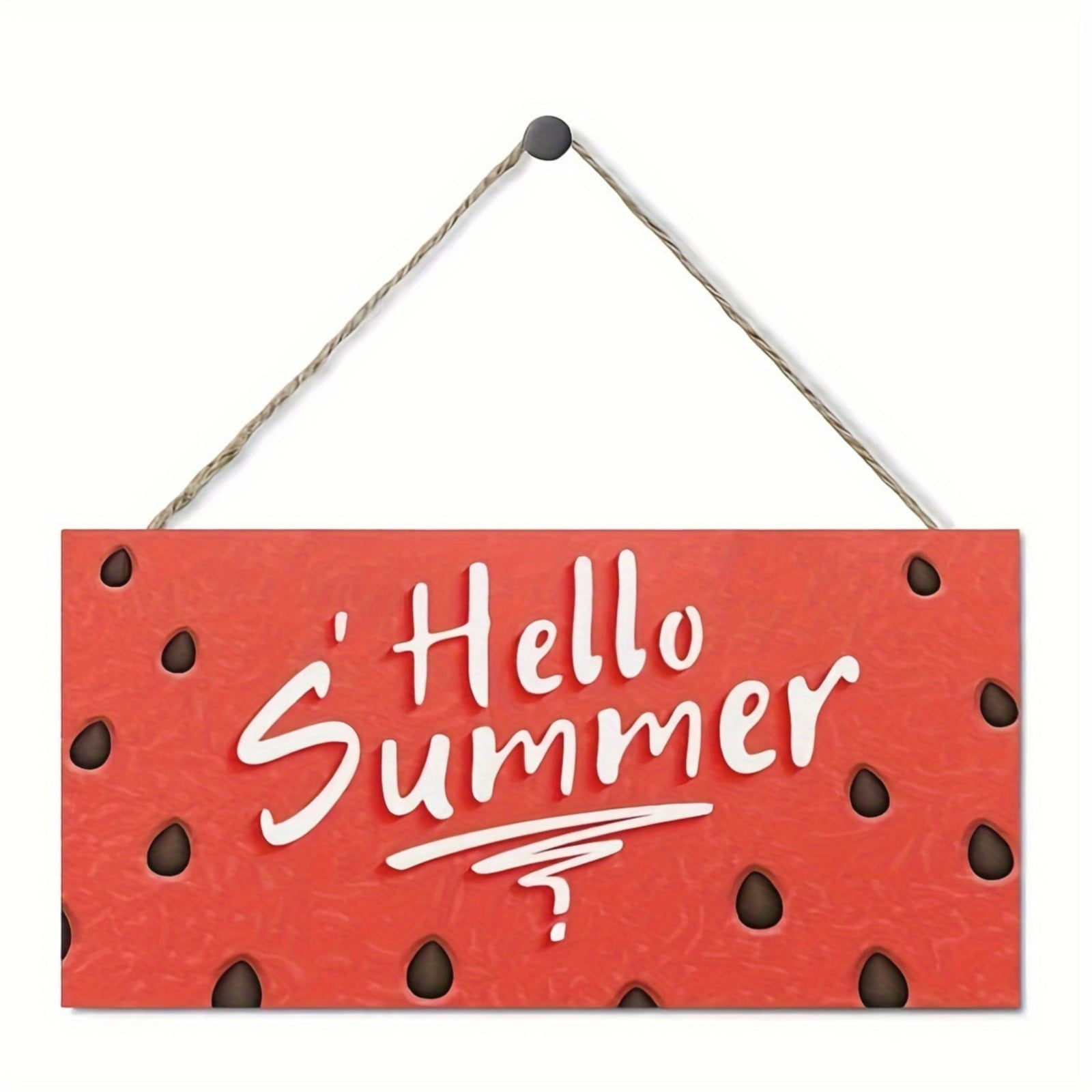 AUDeals Hello Summer Plaque Sign Wall Hanging Hello Summer Watermelon ...