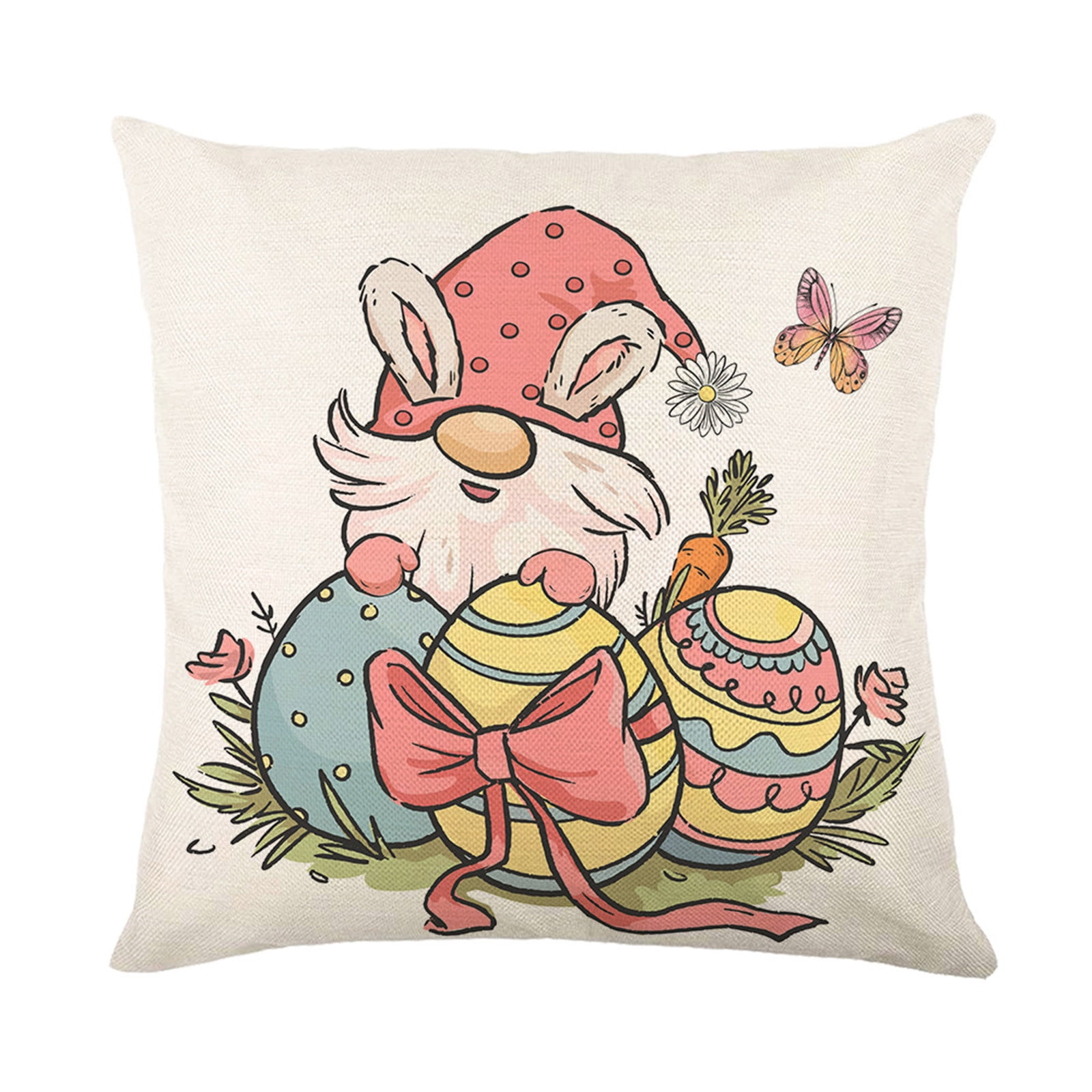 AUDeals Home Easter Pillow Case Creative Striped Print Holiday ...