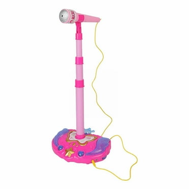 Kids Karaoke Machine, Microphone Toy for Girls 3-6, Adjustable Stand ...