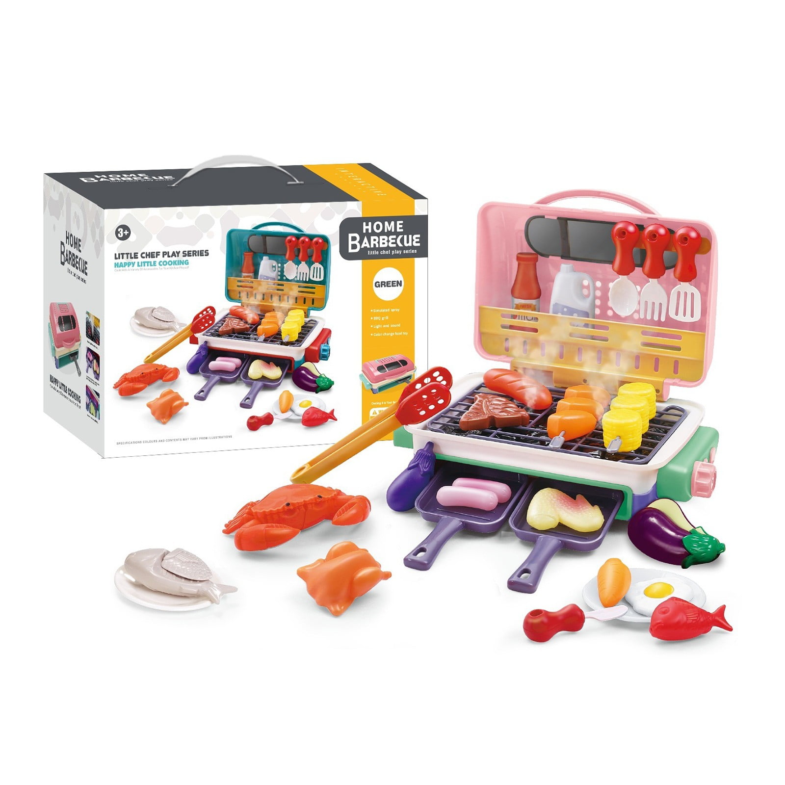 AUDeals Kids BBQ Grill Toy Barbecue Kitchen Cooking Playset with ...