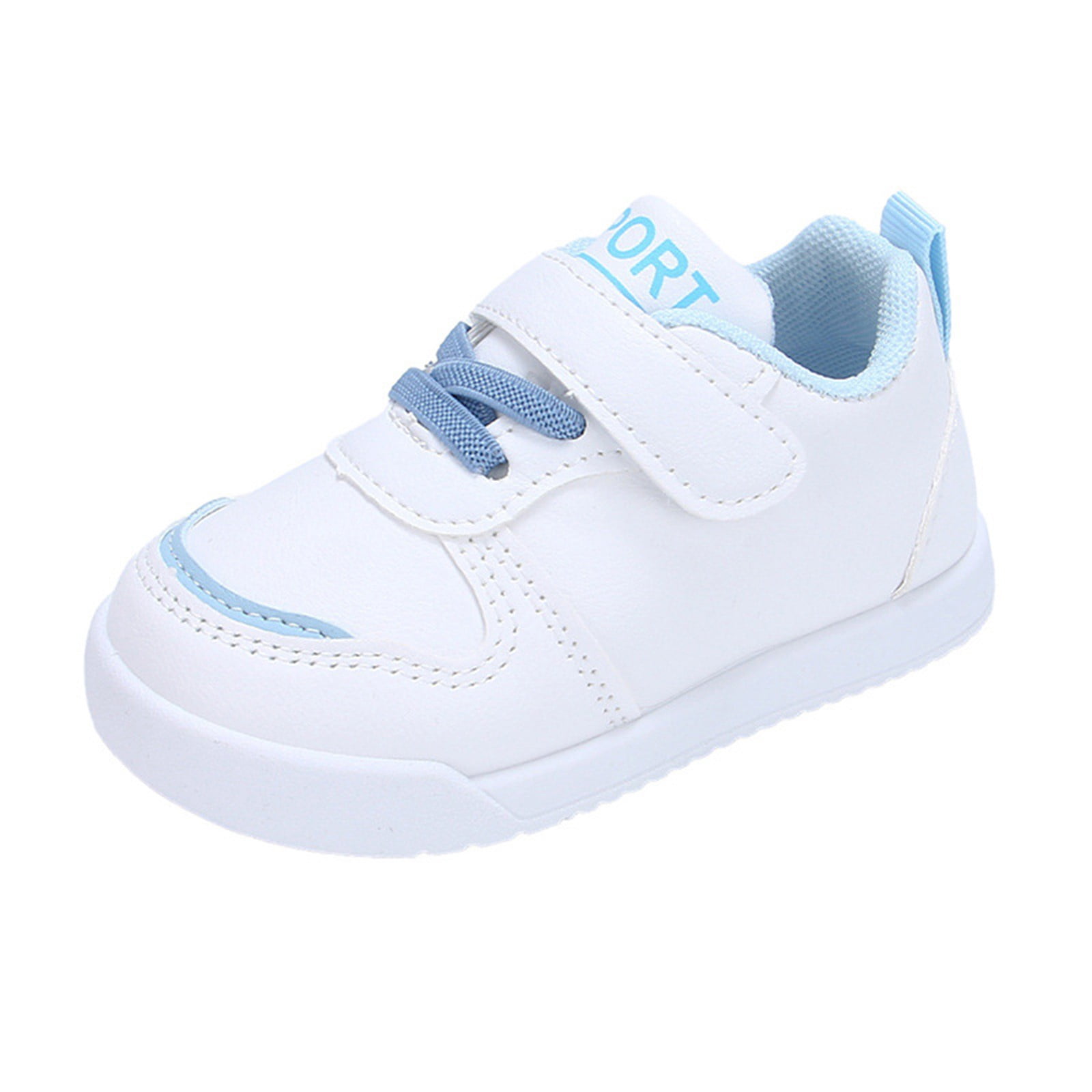 AUDeals Kids Boys Girls Canvas White Sneakers, One Strap Athletic ...
