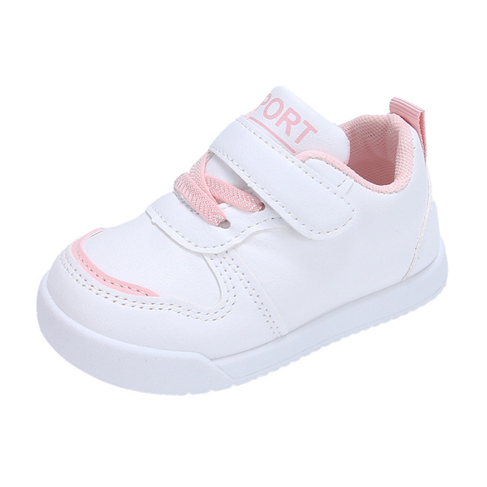 AUDeals Kids Boys Girls Canvas White Sneakers, One Strap Athletic ...