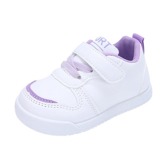 AUDeals Kids Boys Girls Canvas White Sneakers, One Strap Athletic ...