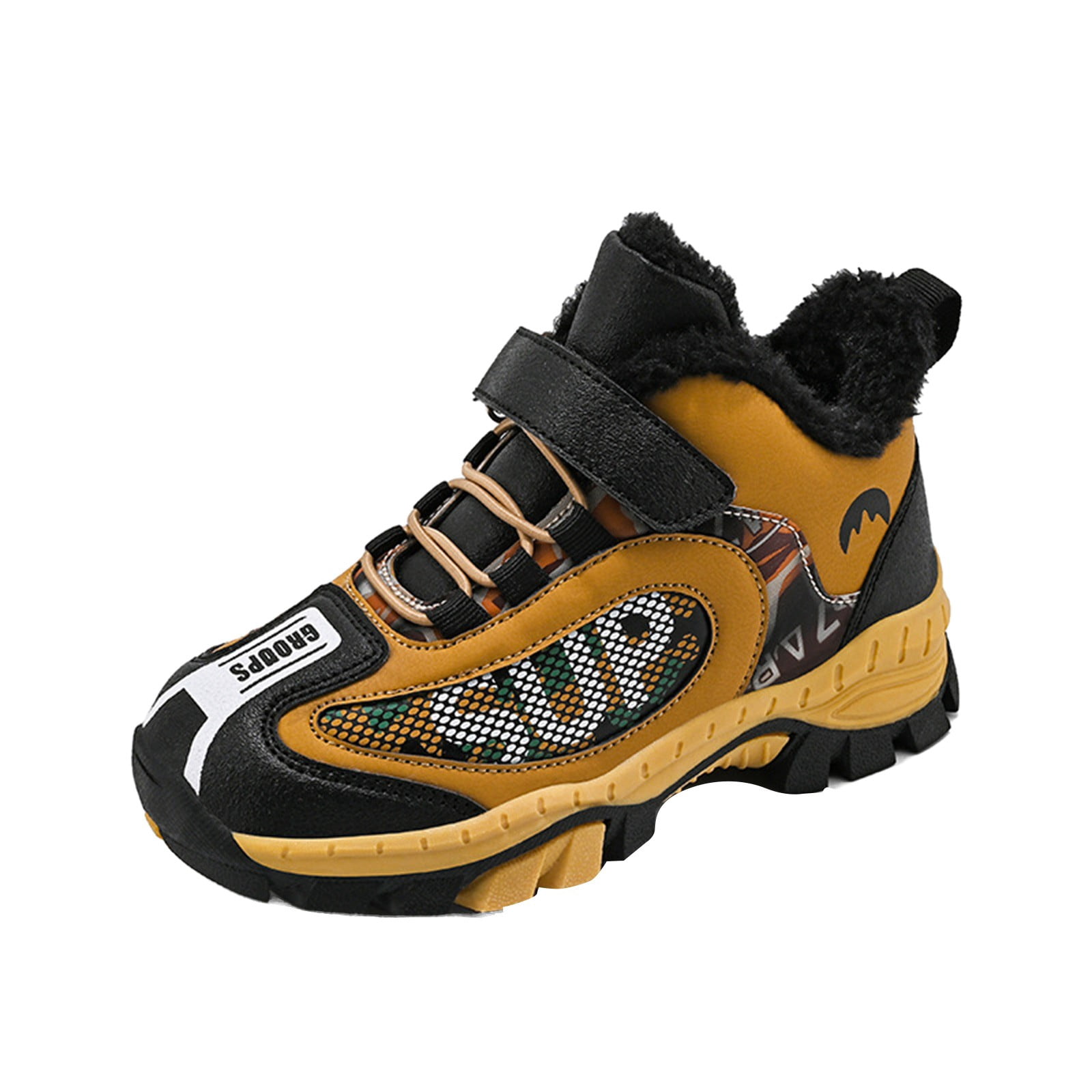 AUDeals Kids Boys Hiking Sneakers, Warm Fleece Lined Winter Shoes, Non ...
