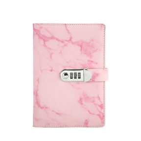 WEMATE Lock Diary with Lock, A5 Leather Cover, 240 Pages, Password ...