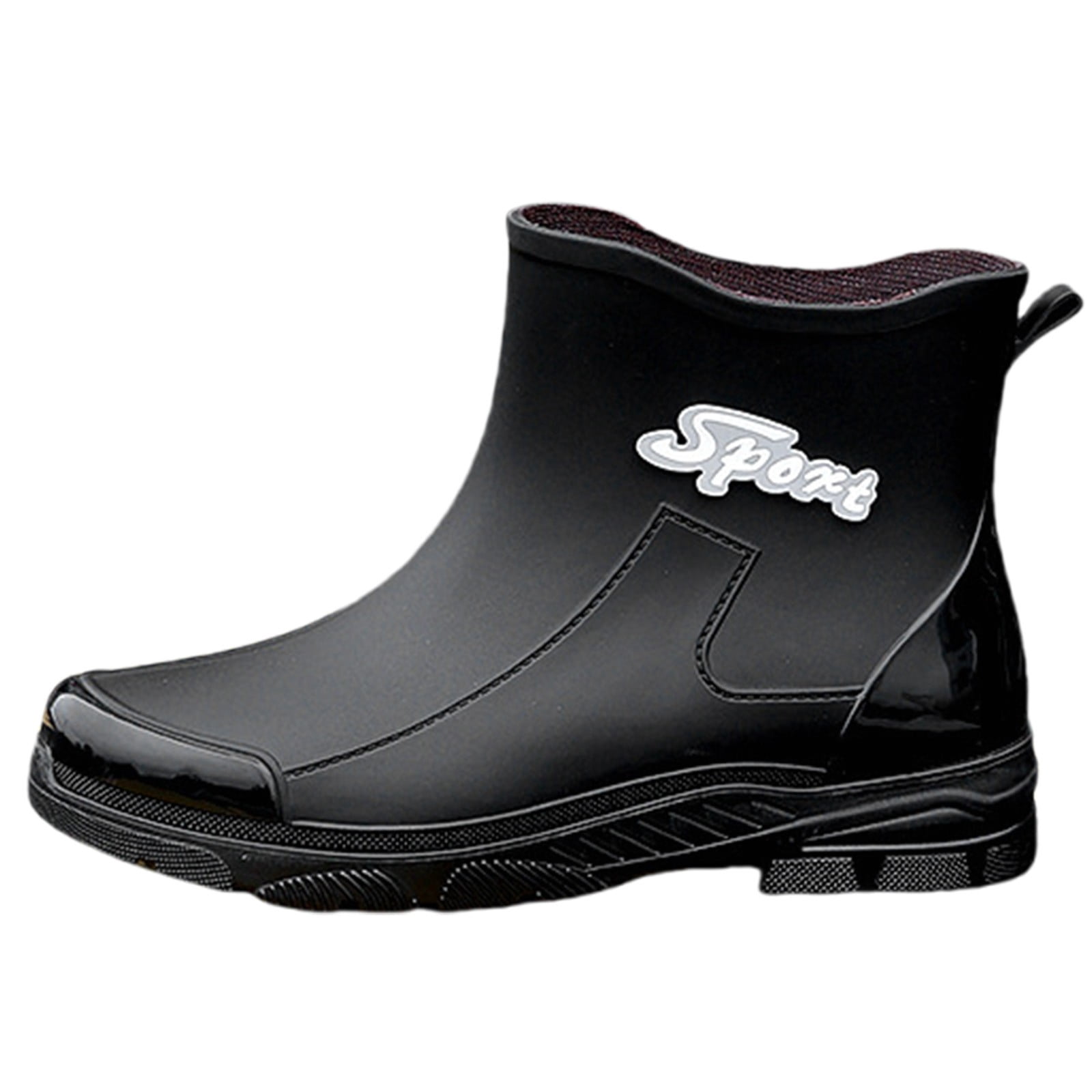 AUDeals Men Women Deck Boots Short Ankle Waterproof Rubber Rain Boots ...