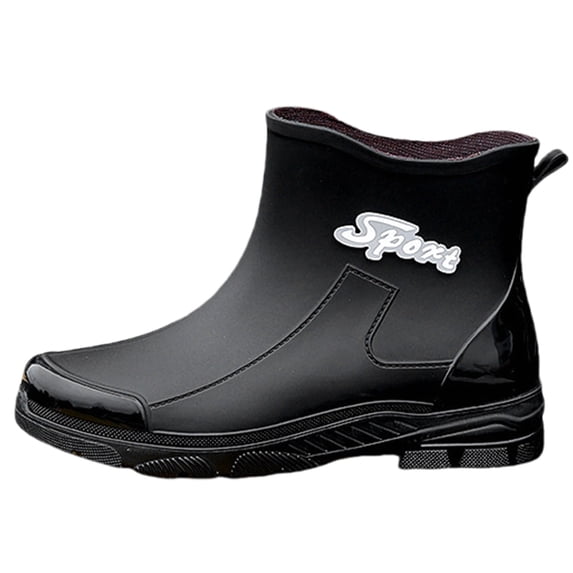 AUDeals Men Women Deck Boots Short Ankle Waterproof Rubber Rain Boots ...