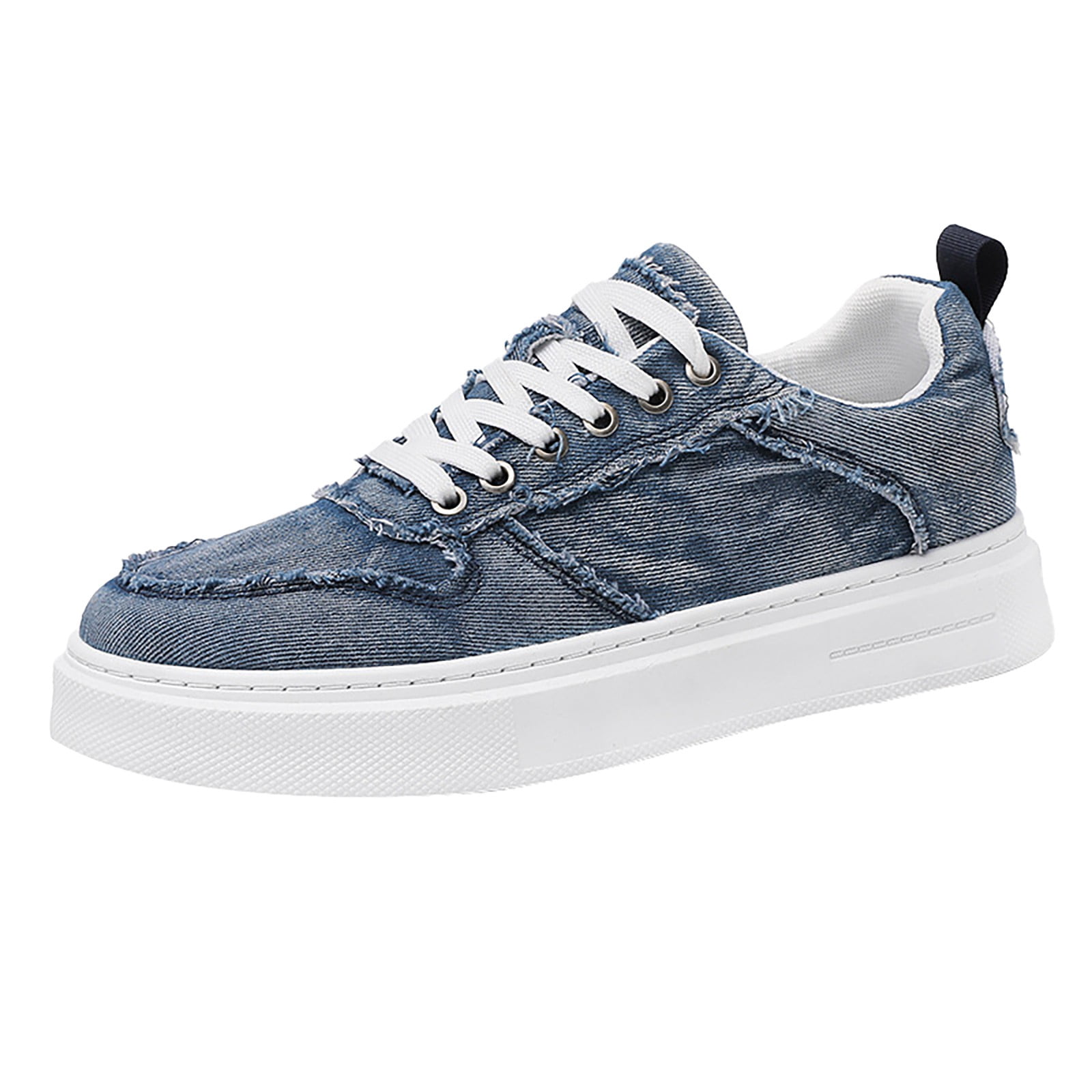 AUDeals Men Women Distressed Low Top Sneakers Canvas Fabric Upper Lace ...