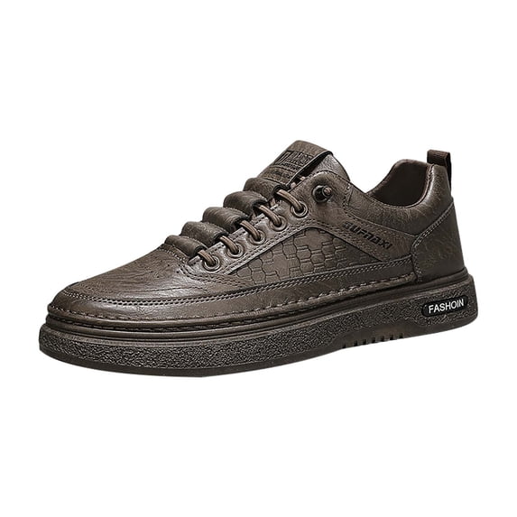 AUDeals Men Women Height Increasing Leather Sneakers Platform Low Top ...